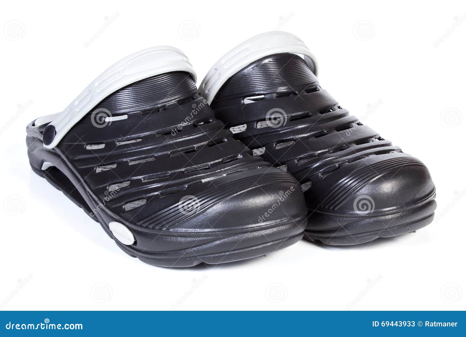 Black Rubber Slippers, for Use at Work and on Vacation Stock Image ...