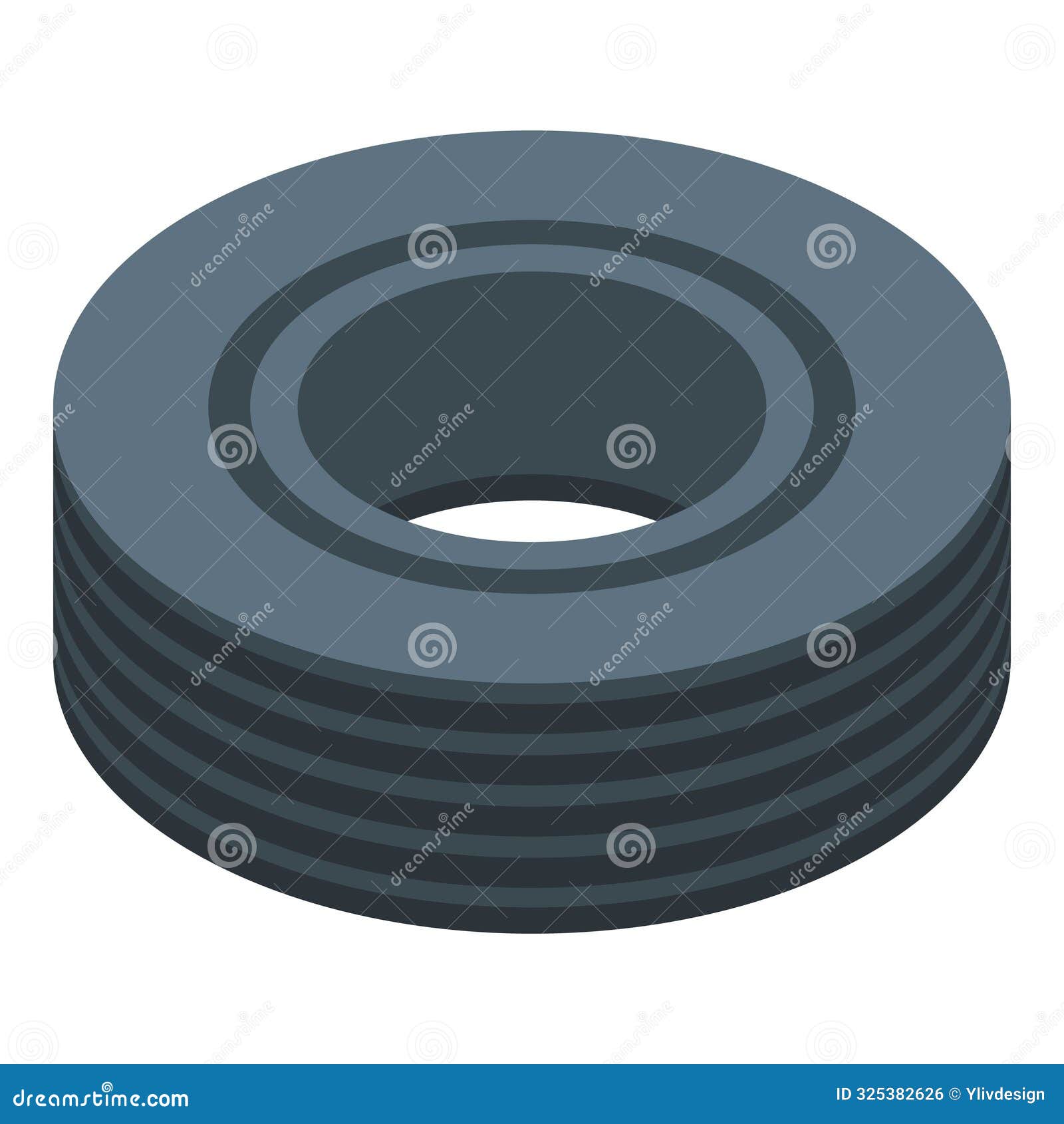 Black Rubber Tire Lying in Horizontal Position Stock Illustration ...