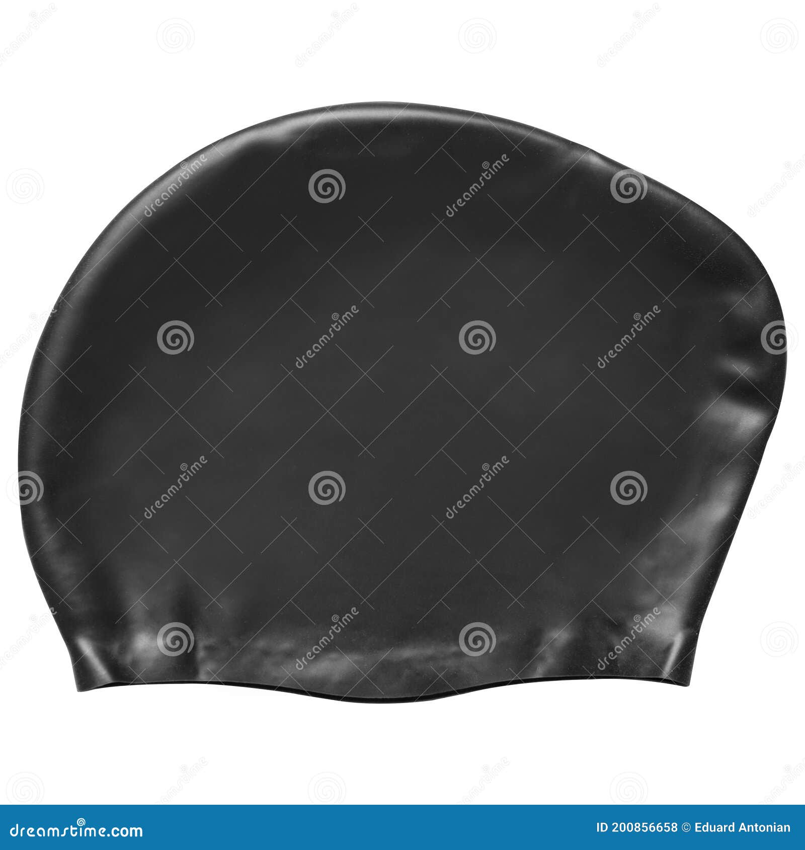 Black Rubber Womens Swimming Cap, on White Background Stock Photo ...