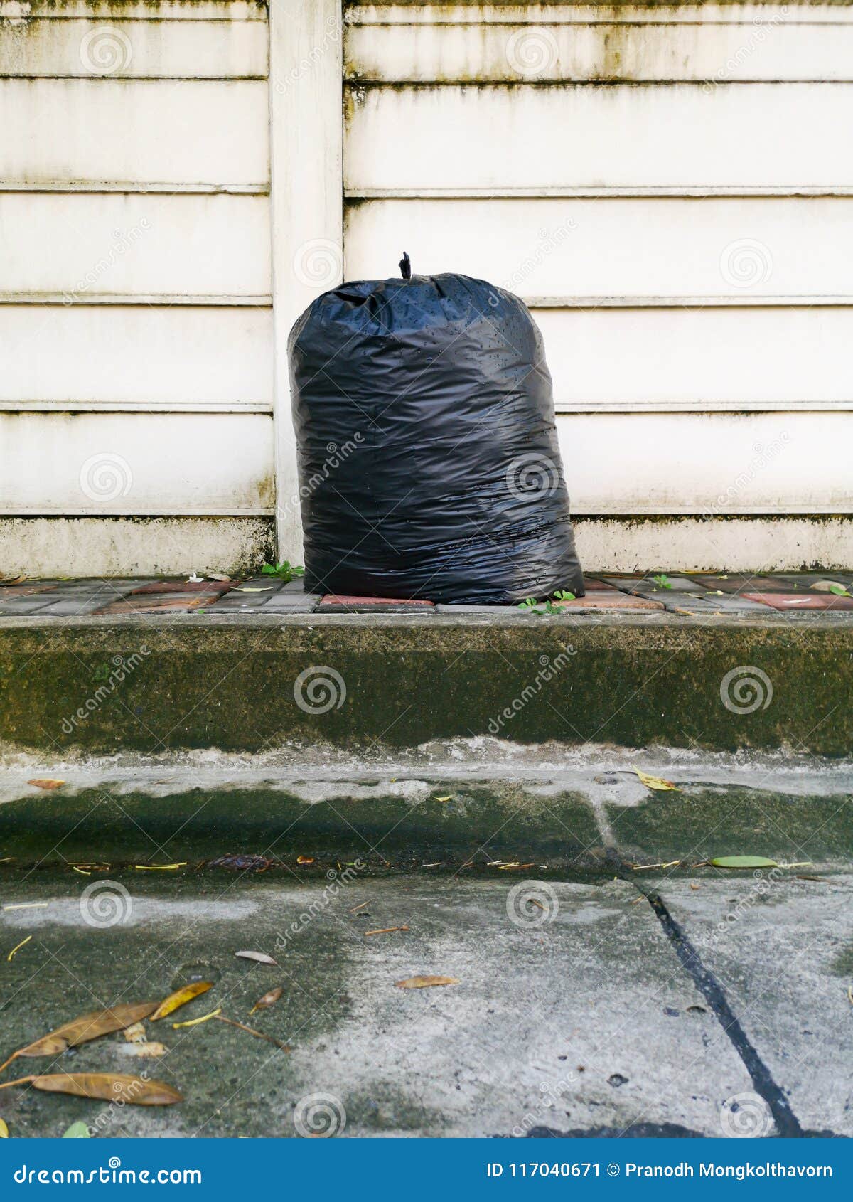 Black Rubbish Garbage on House Wall Stock Image - Image of pack, litter ...