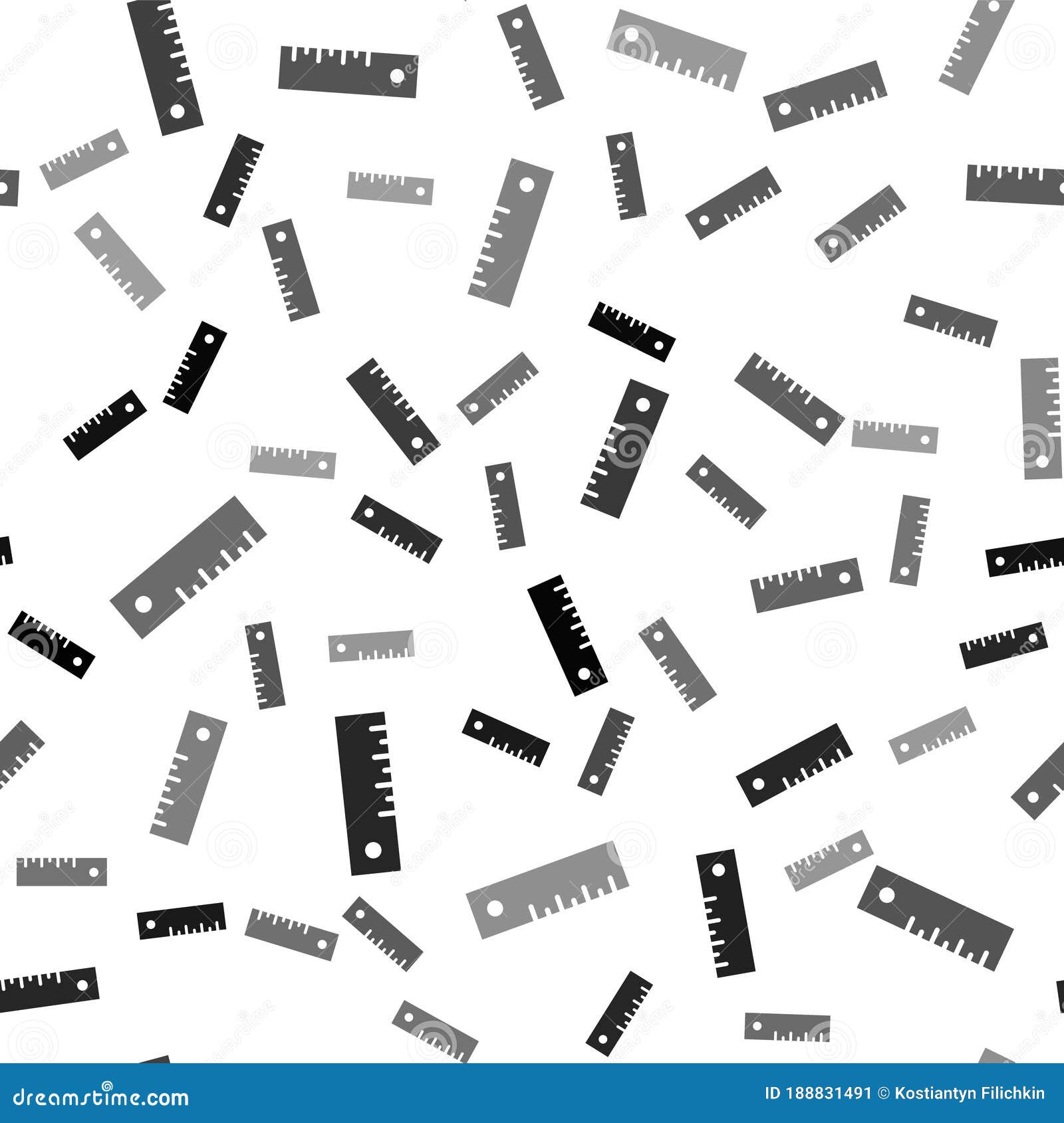 Black Ruler Icon Isolated Seamless Pattern on White Background ...