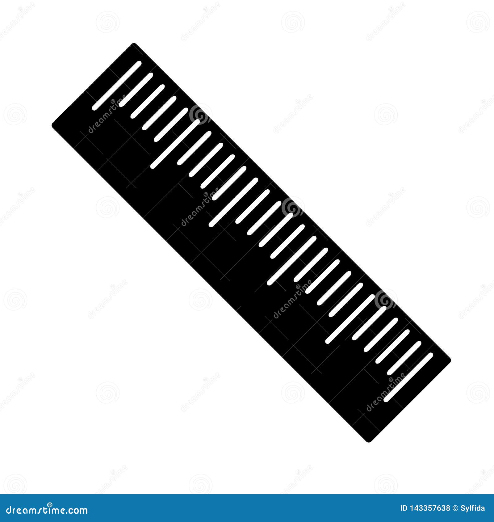 Black Ruler Icon. Vector Illustration Stock Illustration - Illustration ...