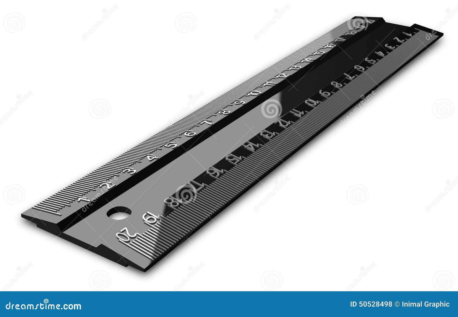 Black Ruler, Perspective View Stock Illustration - Illustration of ...