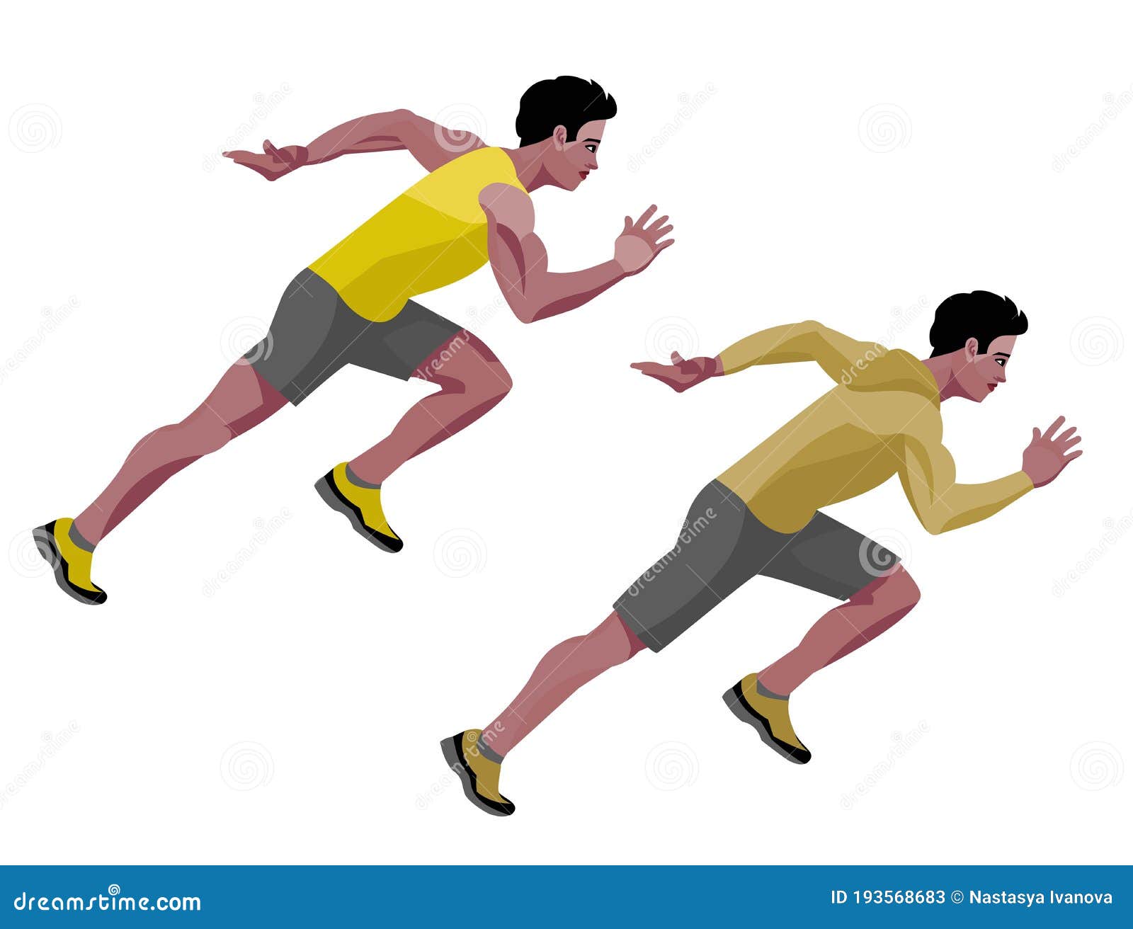 Sprinter Runs A Distance Of 200 Meters Cartoon Vector | CartoonDealer ...