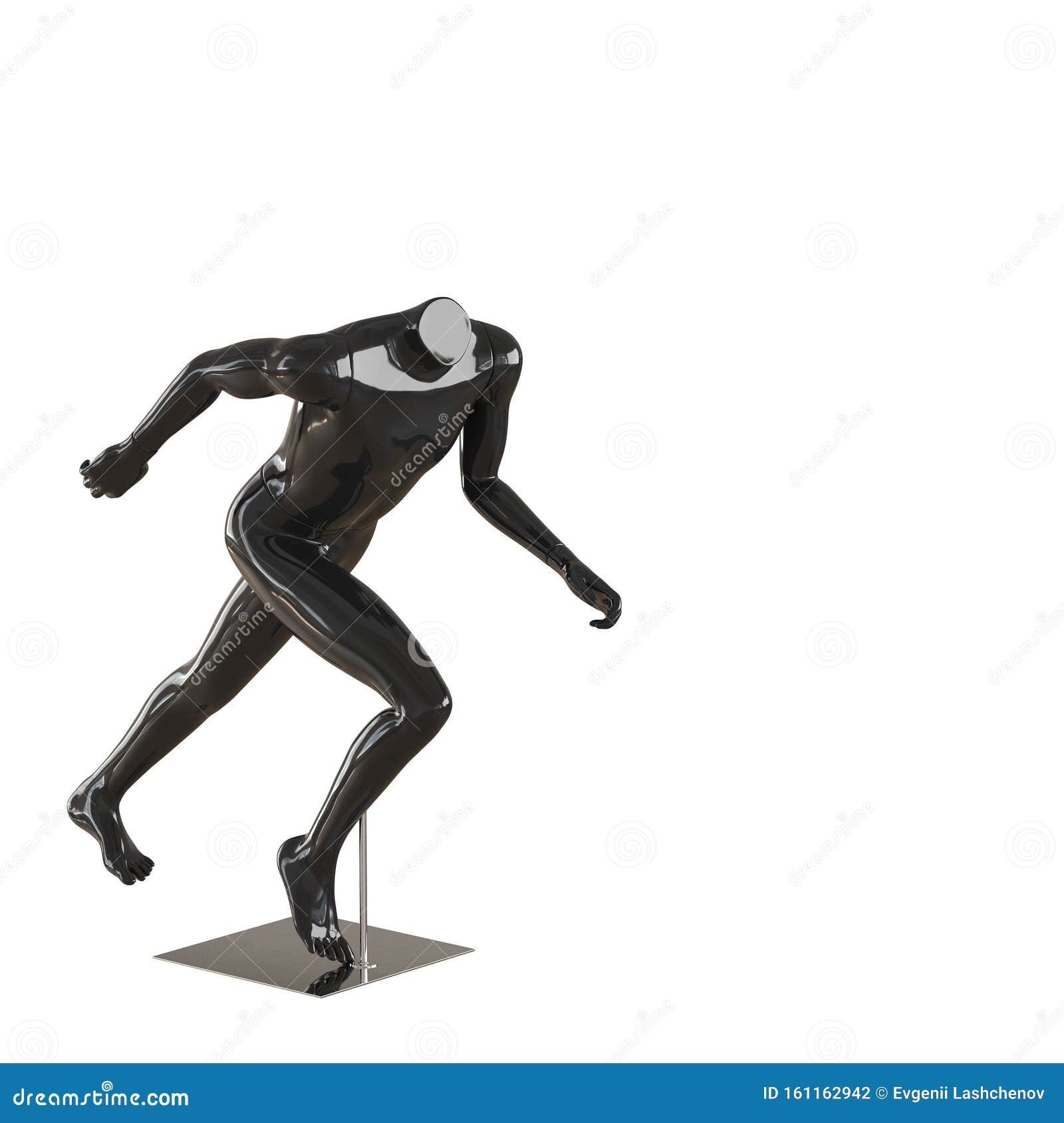 Black Running Headless Mannequin on an Iron Stand. 3d Rendering Stock ... Black Running Headless Mannequin on an Iron Stand. 3d Rendering Stock ...