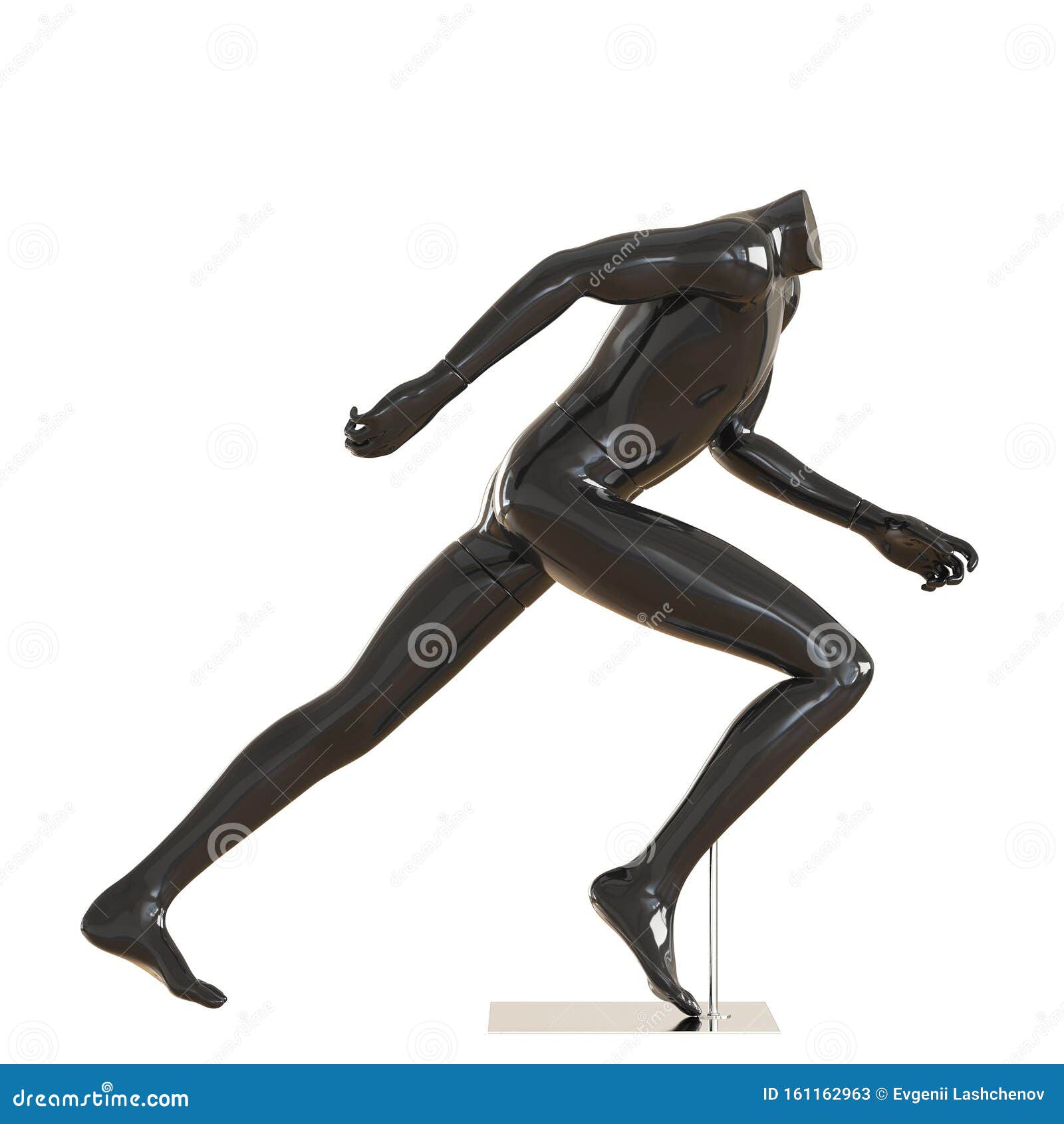Black Running Headless Mannequin on an Iron Stand. 3d Rendering Stock ... Black Running Headless Mannequin on an Iron Stand. 3d Rendering Stock ...