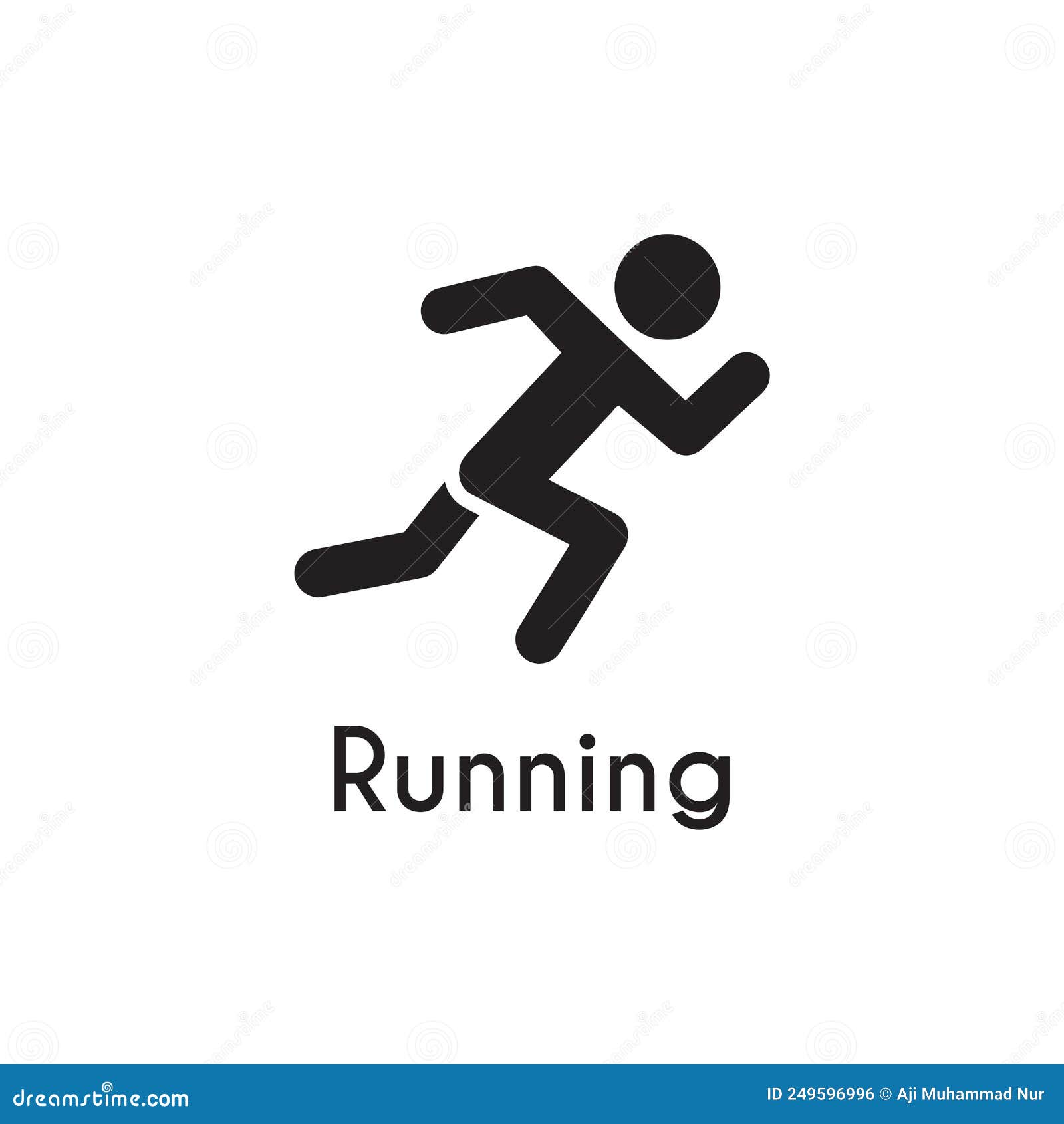 Black Running Person Icon Design Stock Illustration - Illustration of ...