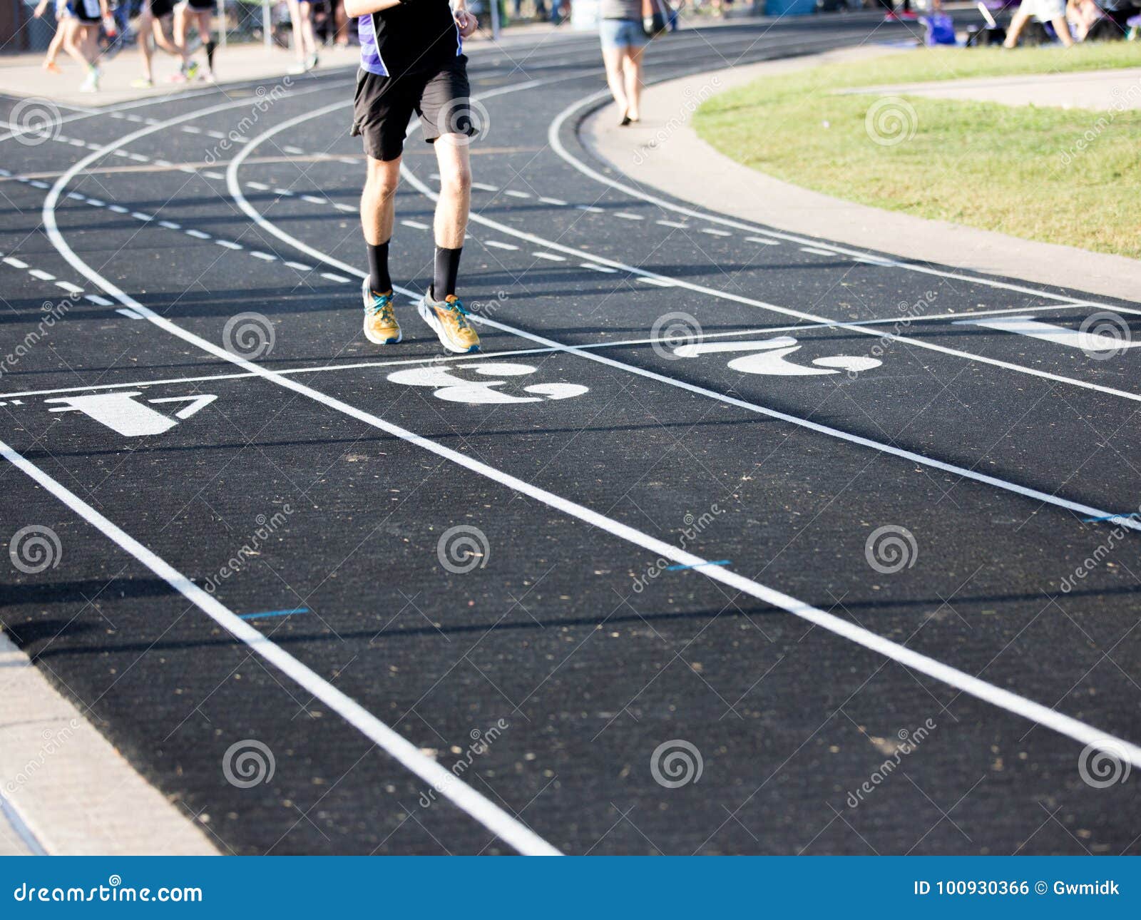 Curved Running Track stock photo. Image of competition - 100930366