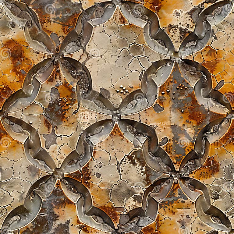 Black, Rust and Ivory Ceramic Tiles Seamless Stock Illustration ...