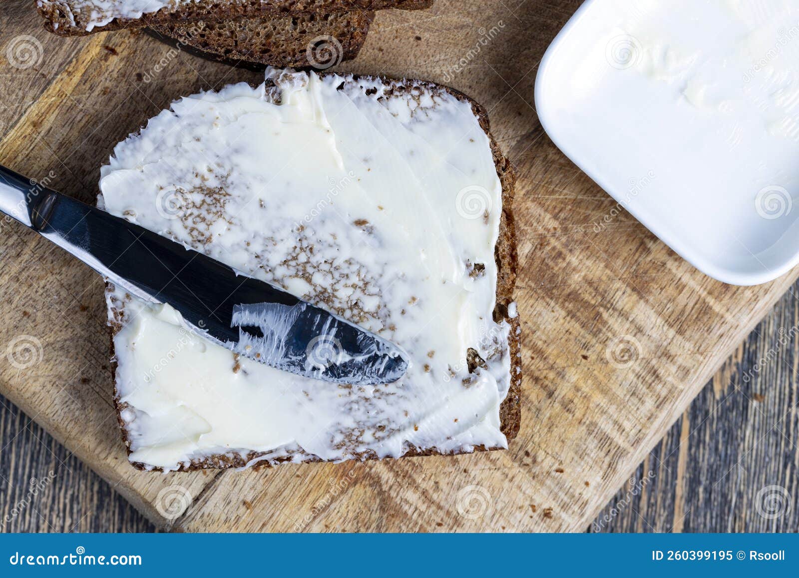 Black Rye Bread with Butter Stock Image - Image of milk, food: 260399195