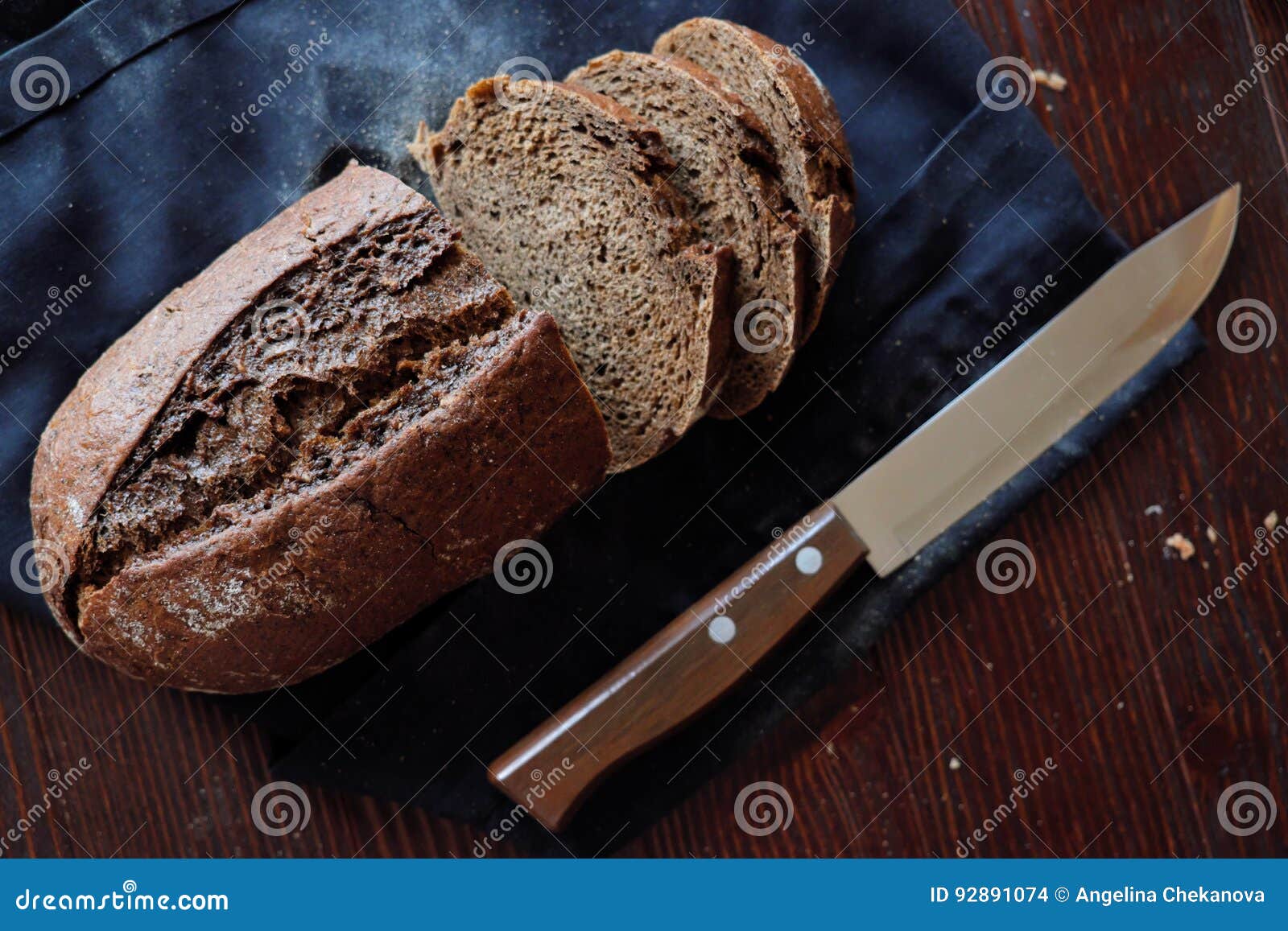 Black Rye Bread Homemade Fresh Baking Tasty Stock Photo - Image of ...
