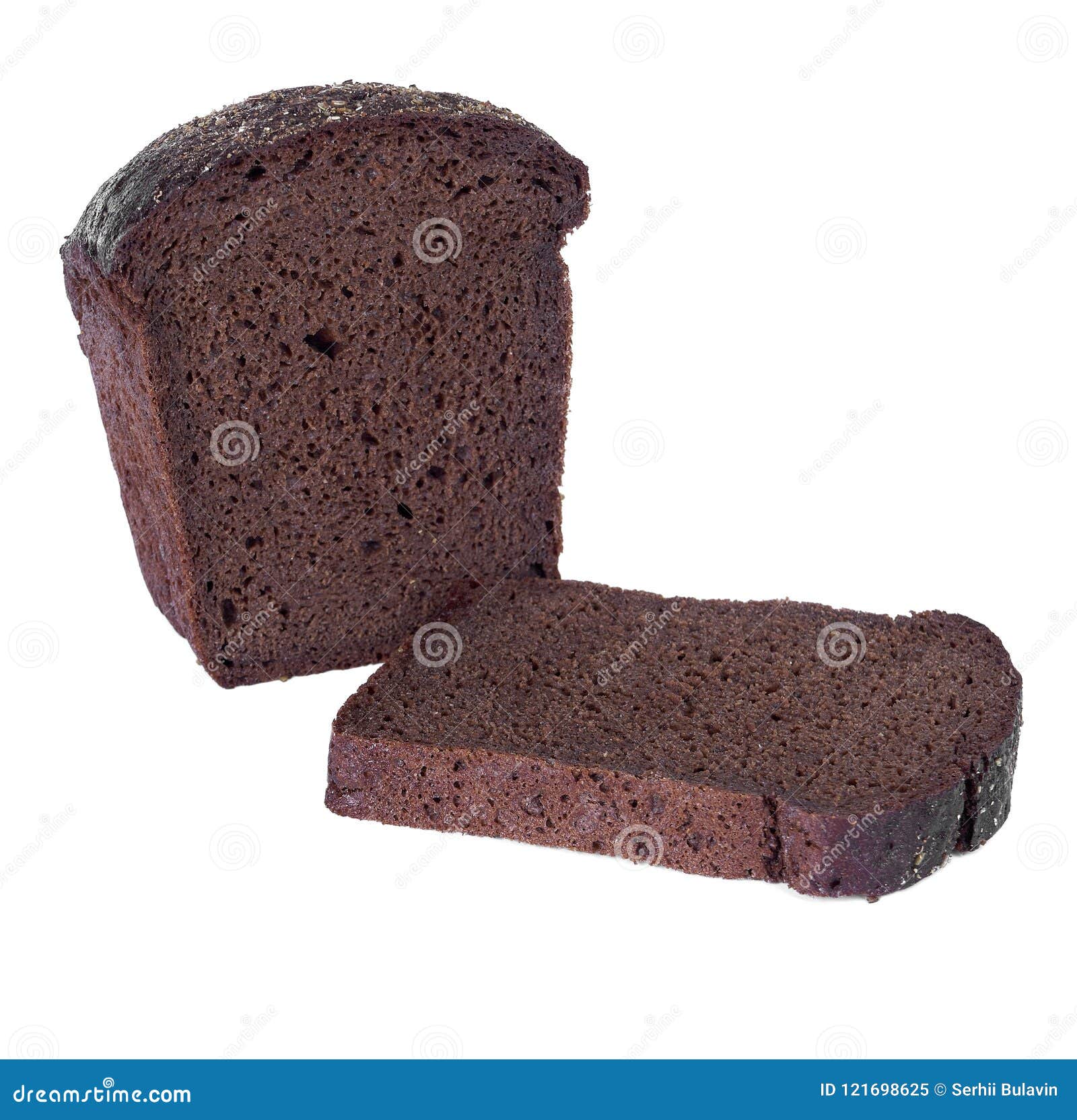 Black Rye Bread Isolated on a White Background Stock Image - Image of ...