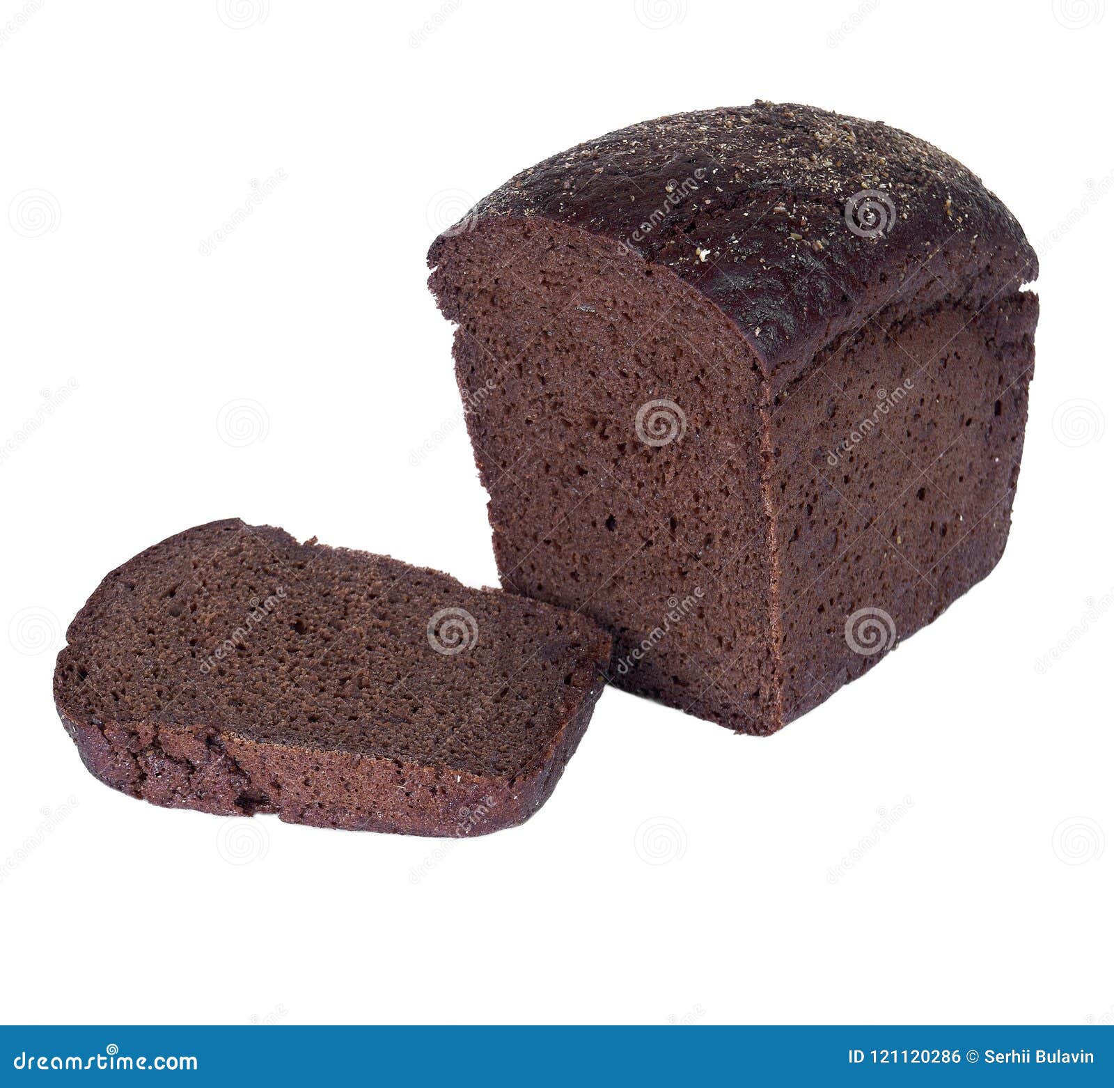 Black Rye Bread Isolated on a White Background Stock Photo - Image of ...