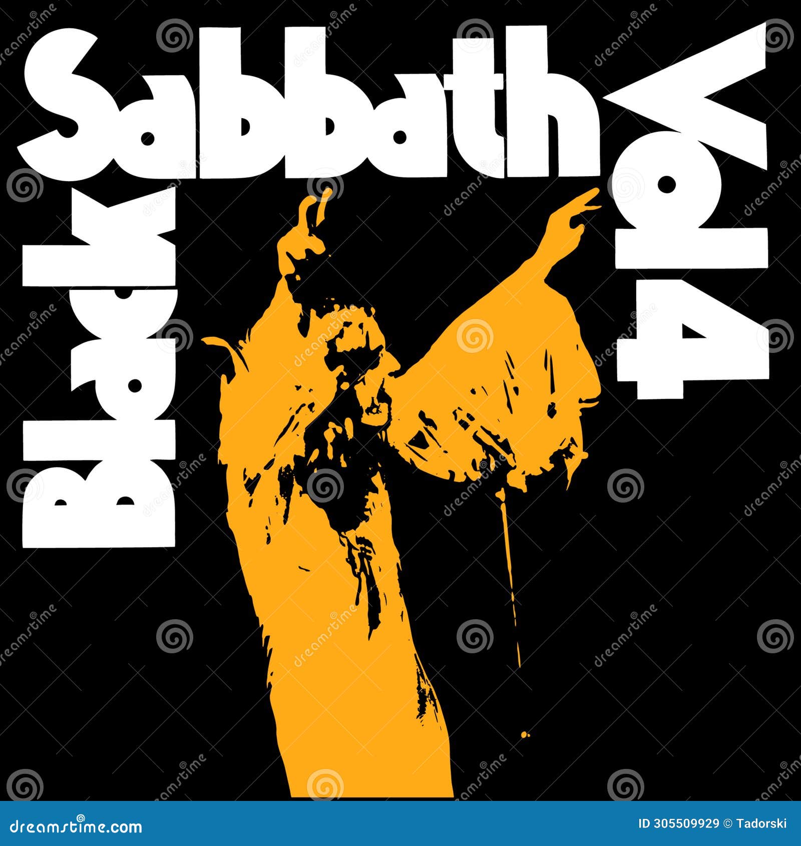 Black Sabbath, 1972 Volume 4 Cover Image. Cartoon Vector ...