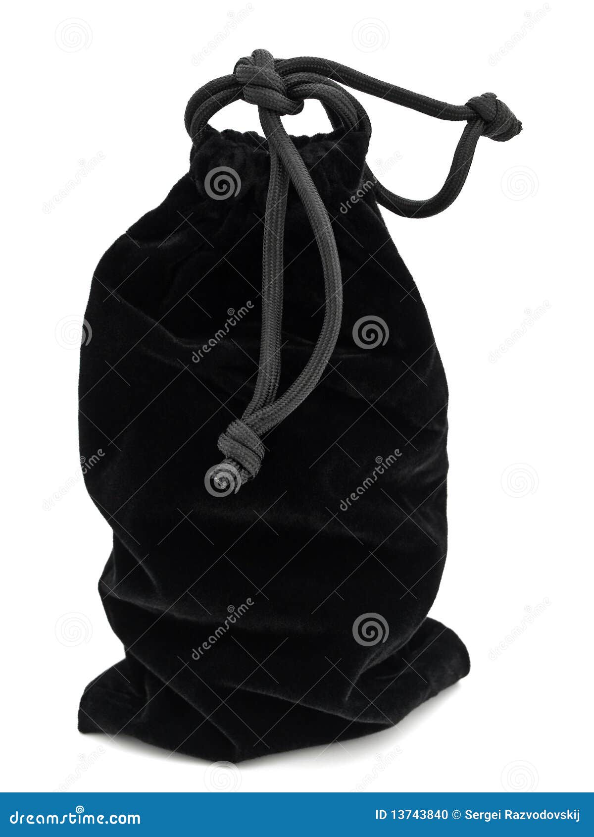 Black sack stock photo. Image of rope, packaging, velvet - 13743840