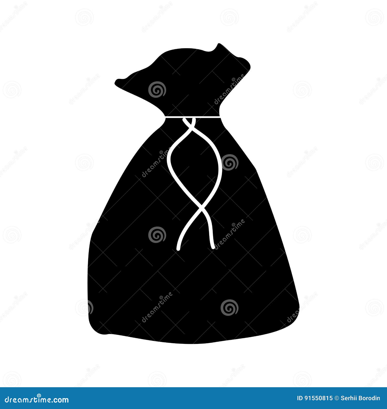 Black Sack or Bag or Pouch Icon. Stock Vector - Illustration of reward ...
