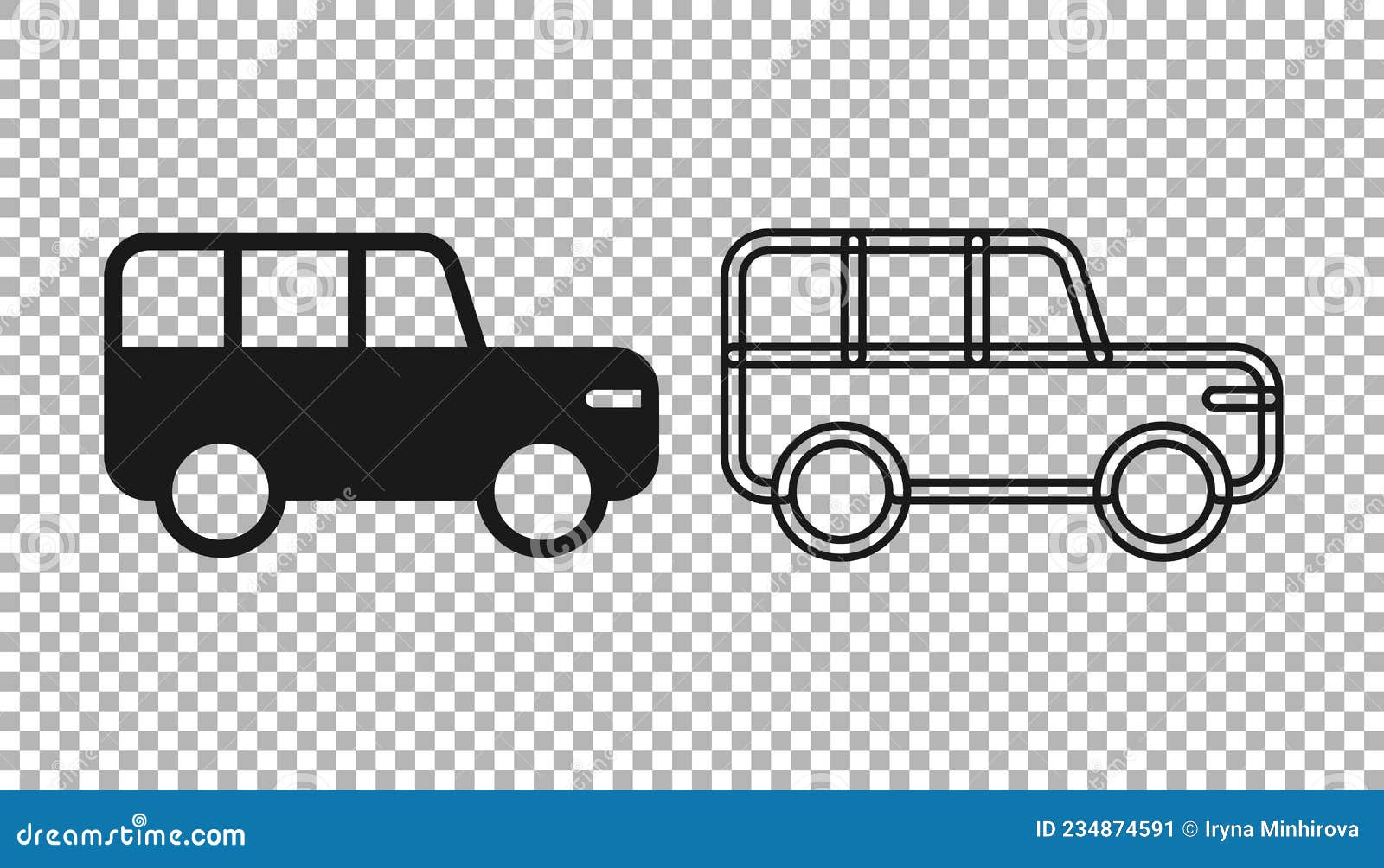 Black Safari Car Icon Isolated on Transparent Background. Vector Stock ...