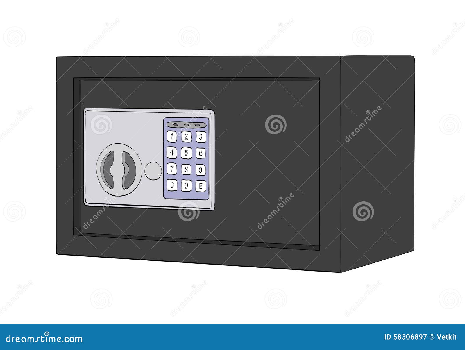 Black safe stock vector. Illustration of stealing, savings - 58306897
