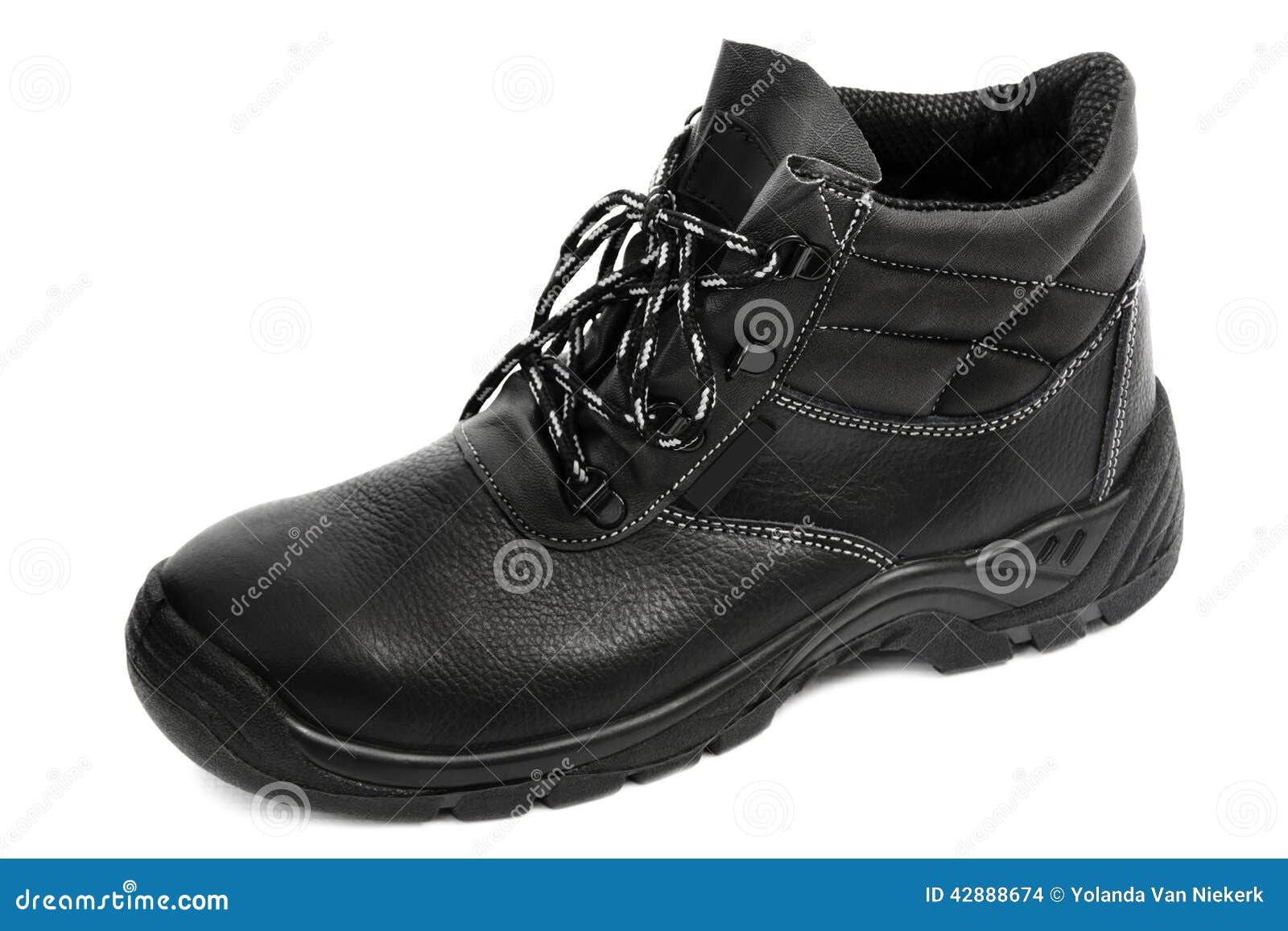 Black Safety Boot stock photo. Image of fashion, black - 42888674