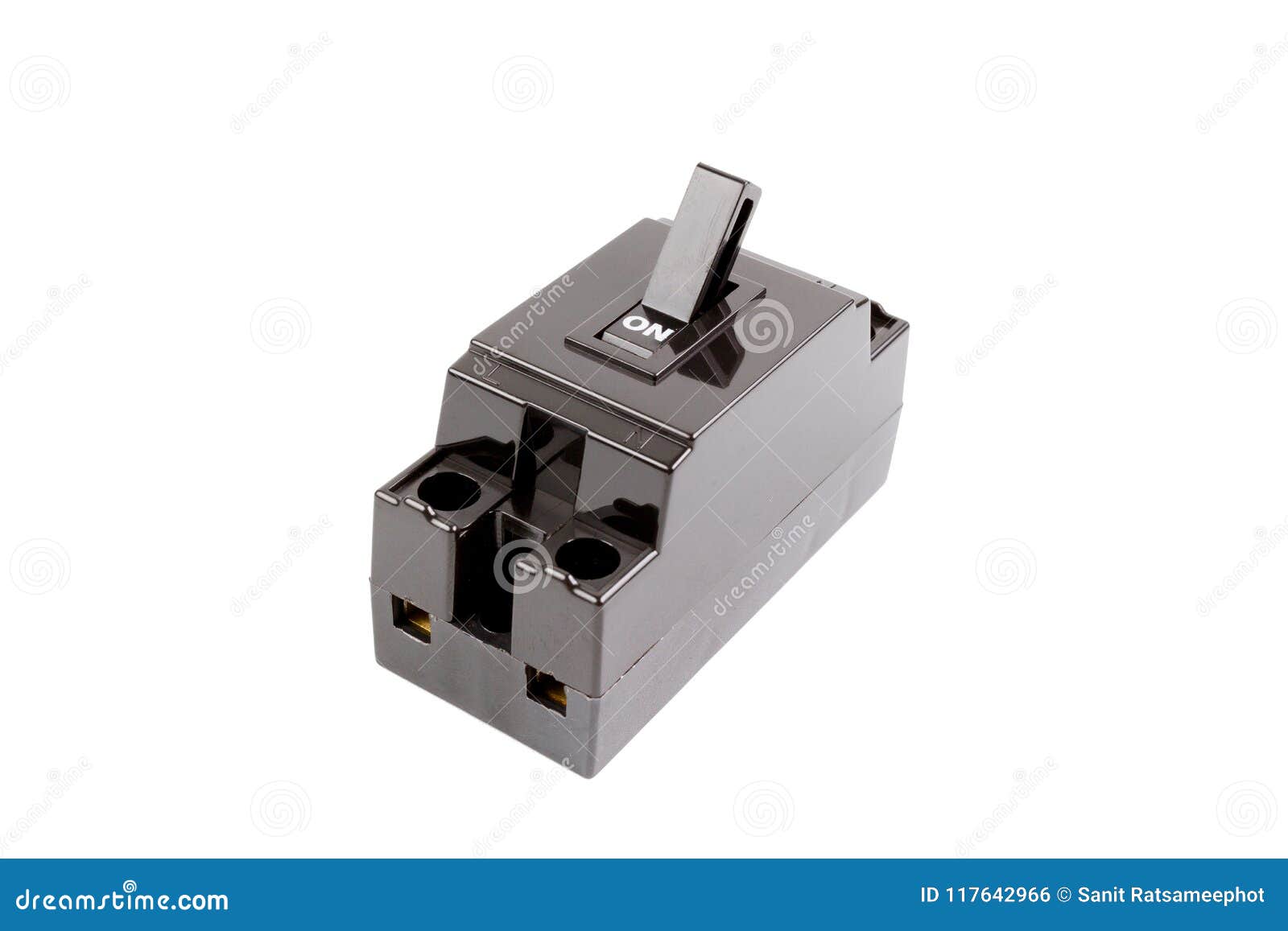 Black Safety Circuit Breakers Single-Pole 15 Amp. Stock Photo - Image ...