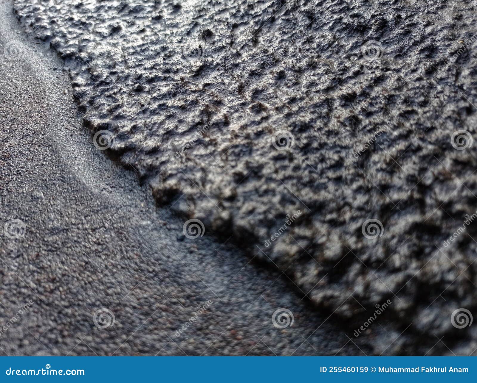 The Black Sand on the River Forms a Unique Texture Stock Image - Image ...