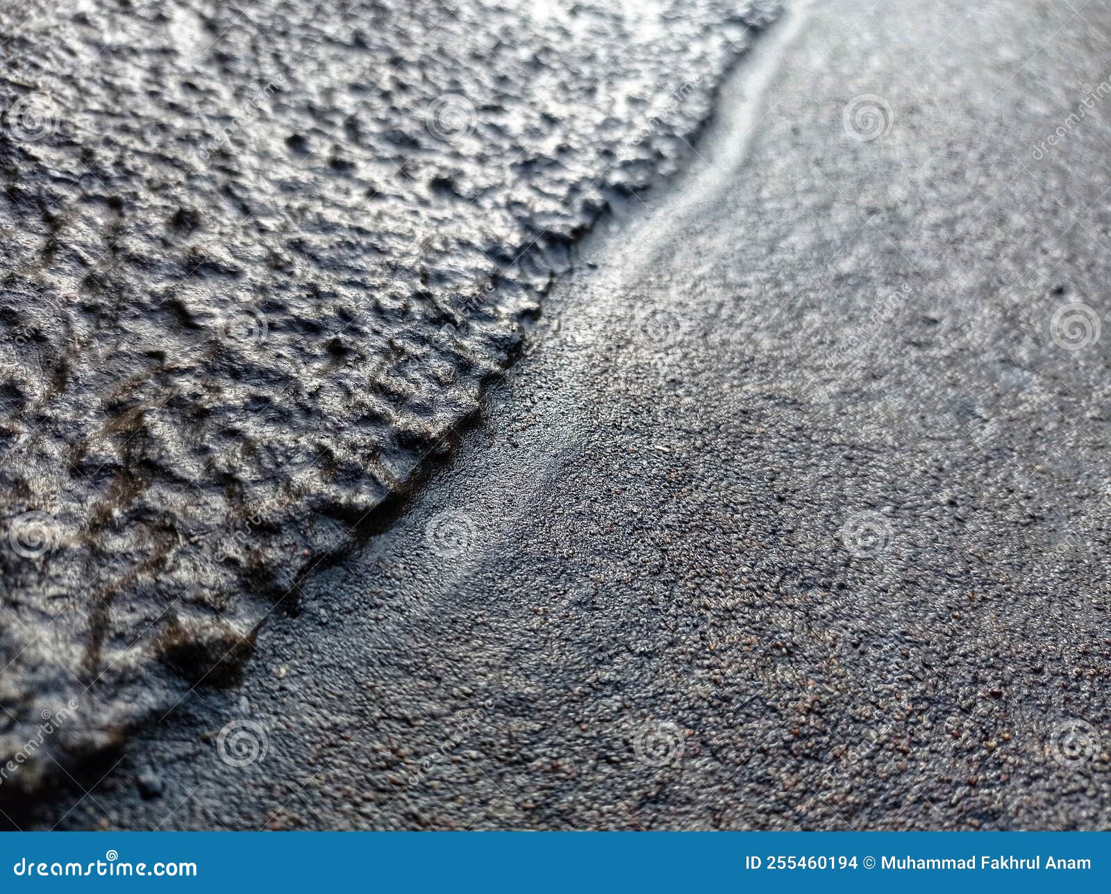 The Black Sand on the River Forms a Unique Texture Stock Photo - Image ...