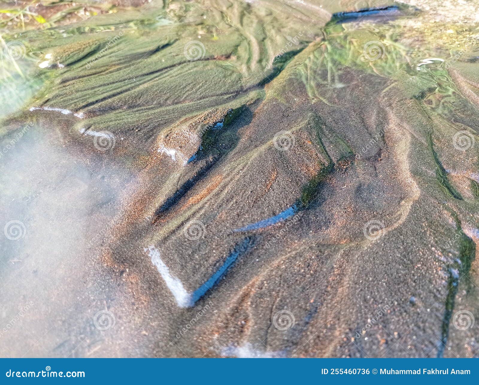 The Black Sand on the River Forms a Unique Texture Stock Photo - Image ...