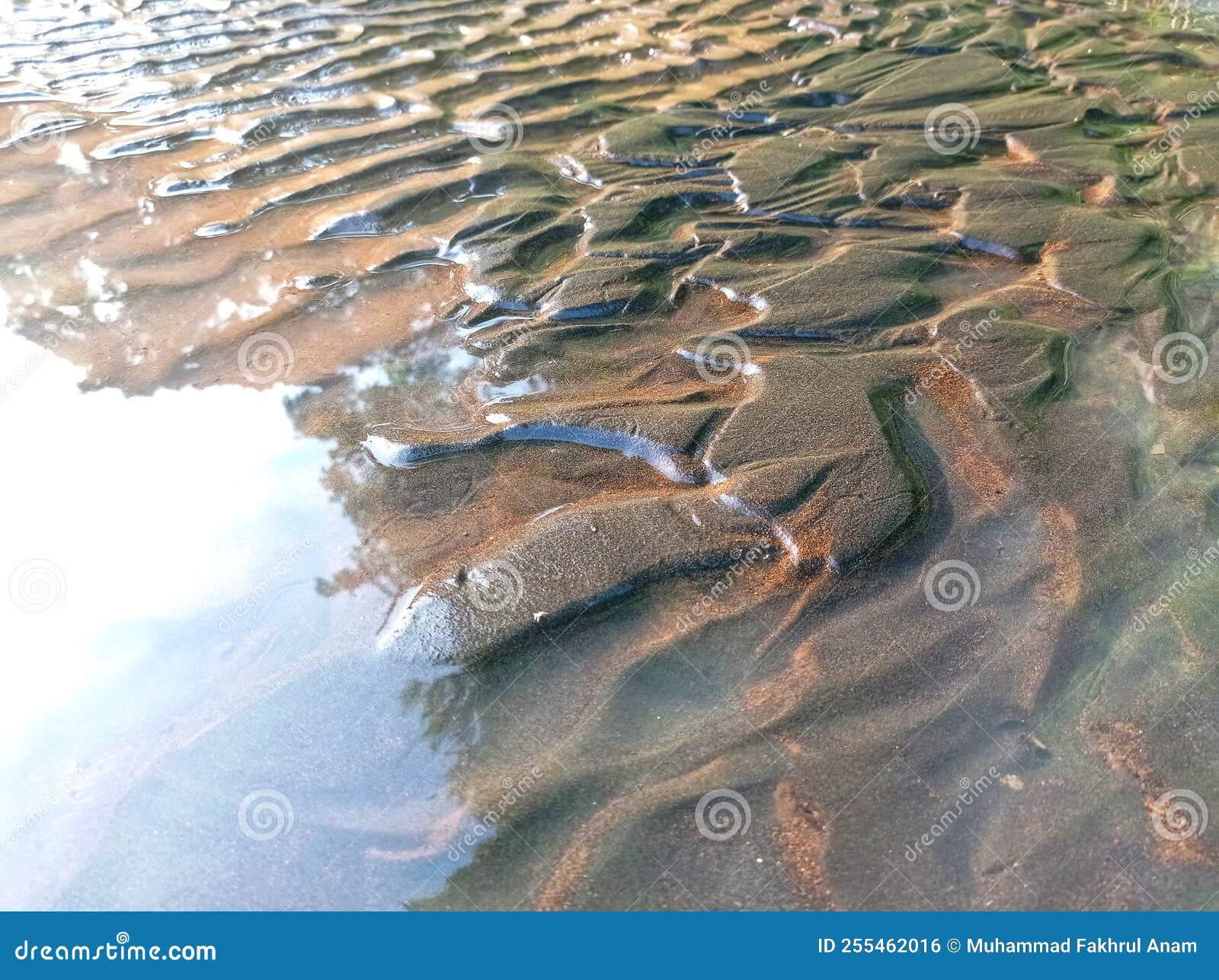 The Black Sand on the River Forms a Unique Texture Stock Photo - Image ...