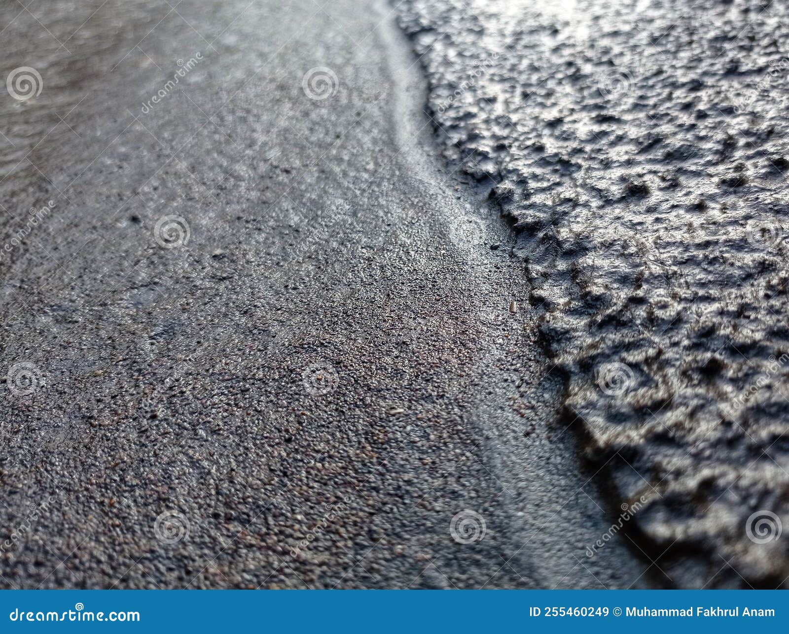 The Black Sand on the River Forms a Unique Texture Stock Image - Image ...