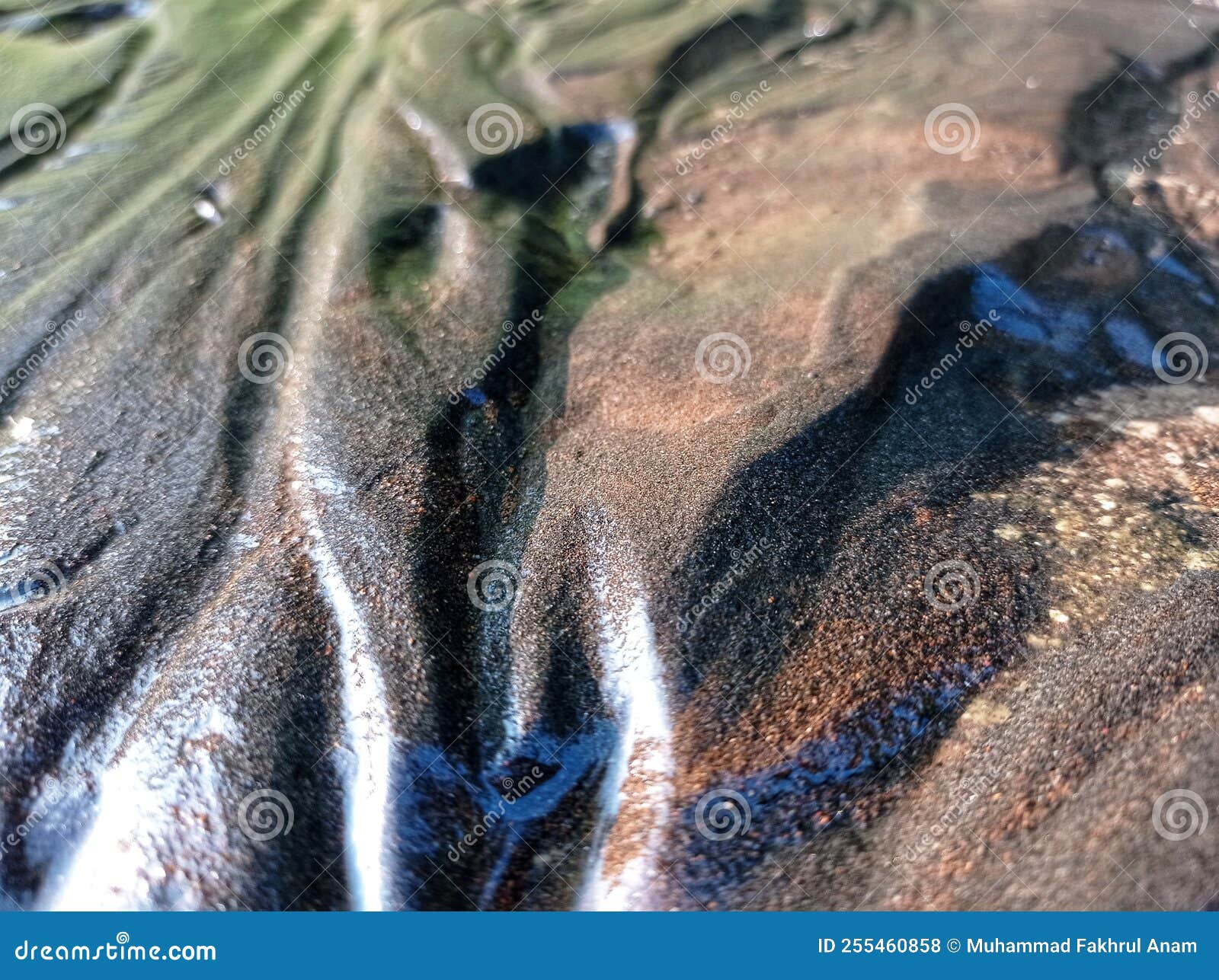 The Black Sand on the River Forms a Unique Texture Stock Photo - Image ...