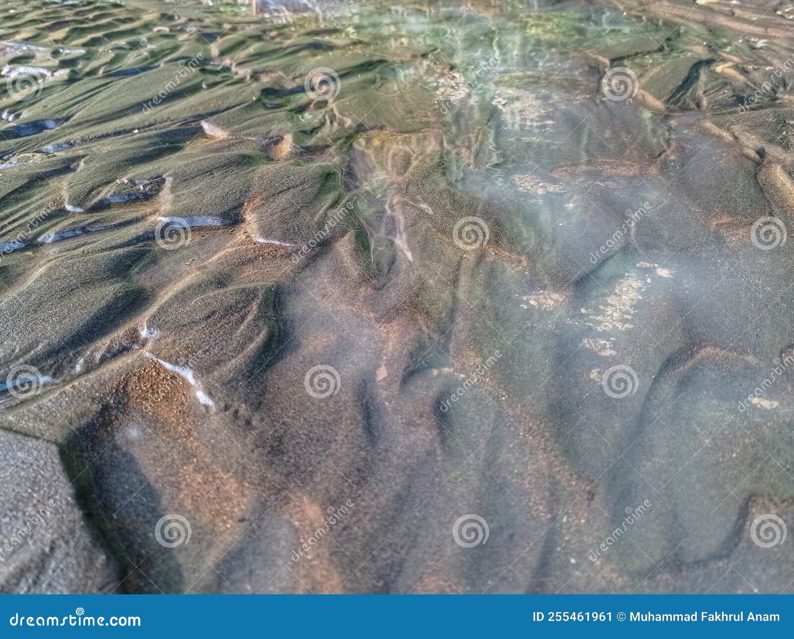 The Black Sand on the River Forms a Unique Texture Stock Image - Image ...