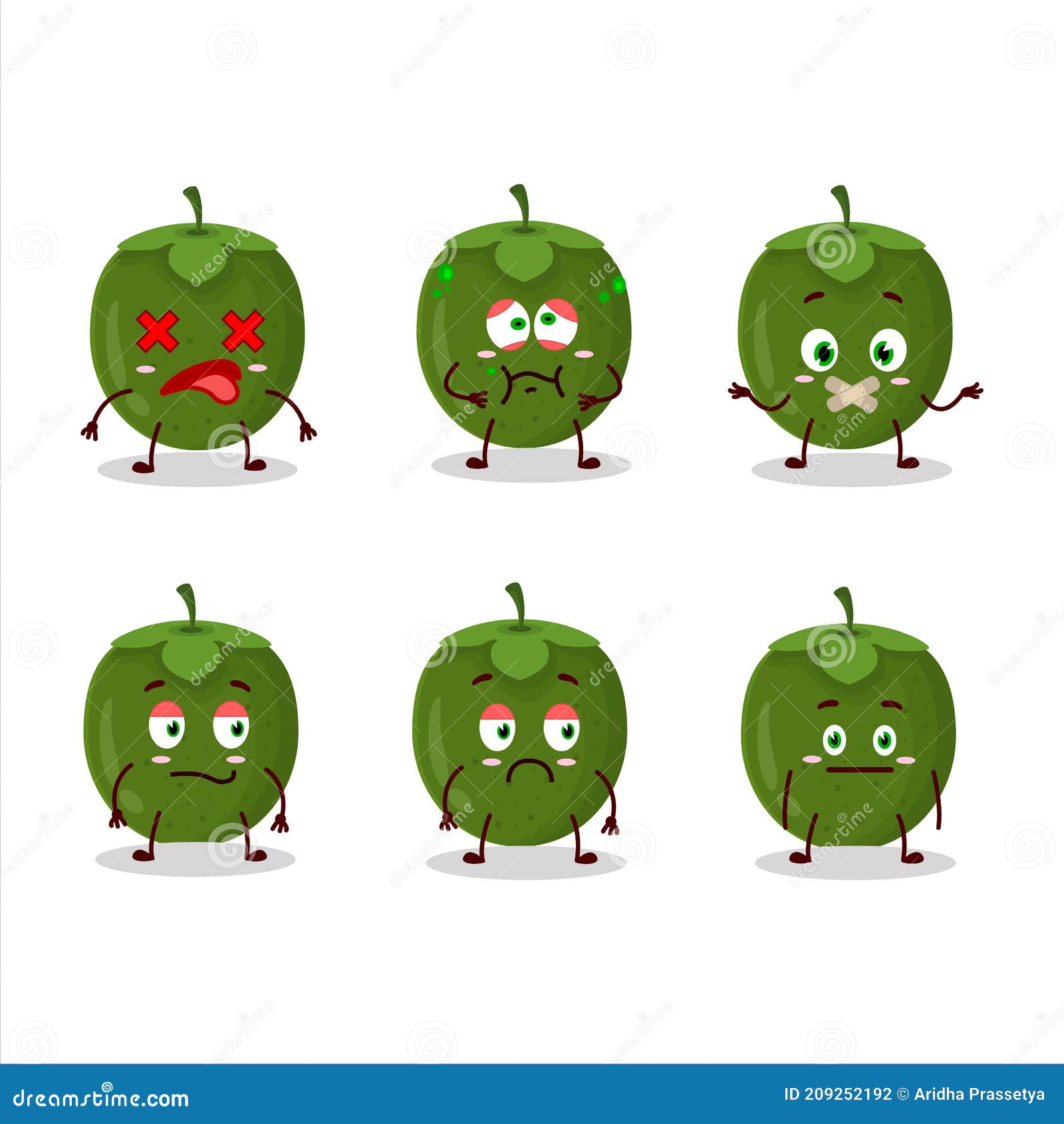 Black Sapote Cartoon Character with Nope Expression Stock Vector ...