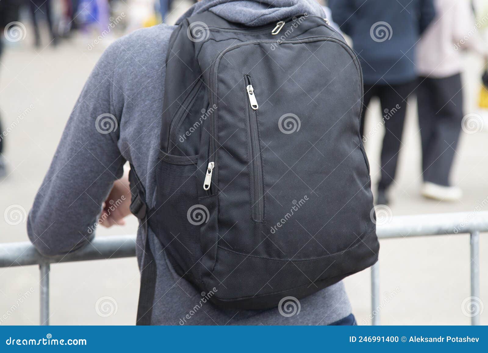 A Black Satchel, a Bag for Carrying Things on a Man Stock Photo - Image ...