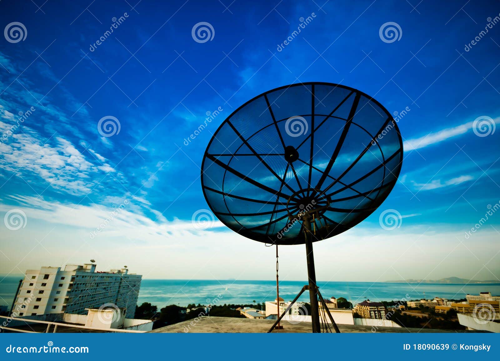A Black Satellite Dish on Sky Stock Image - Image of snoop, digital ...