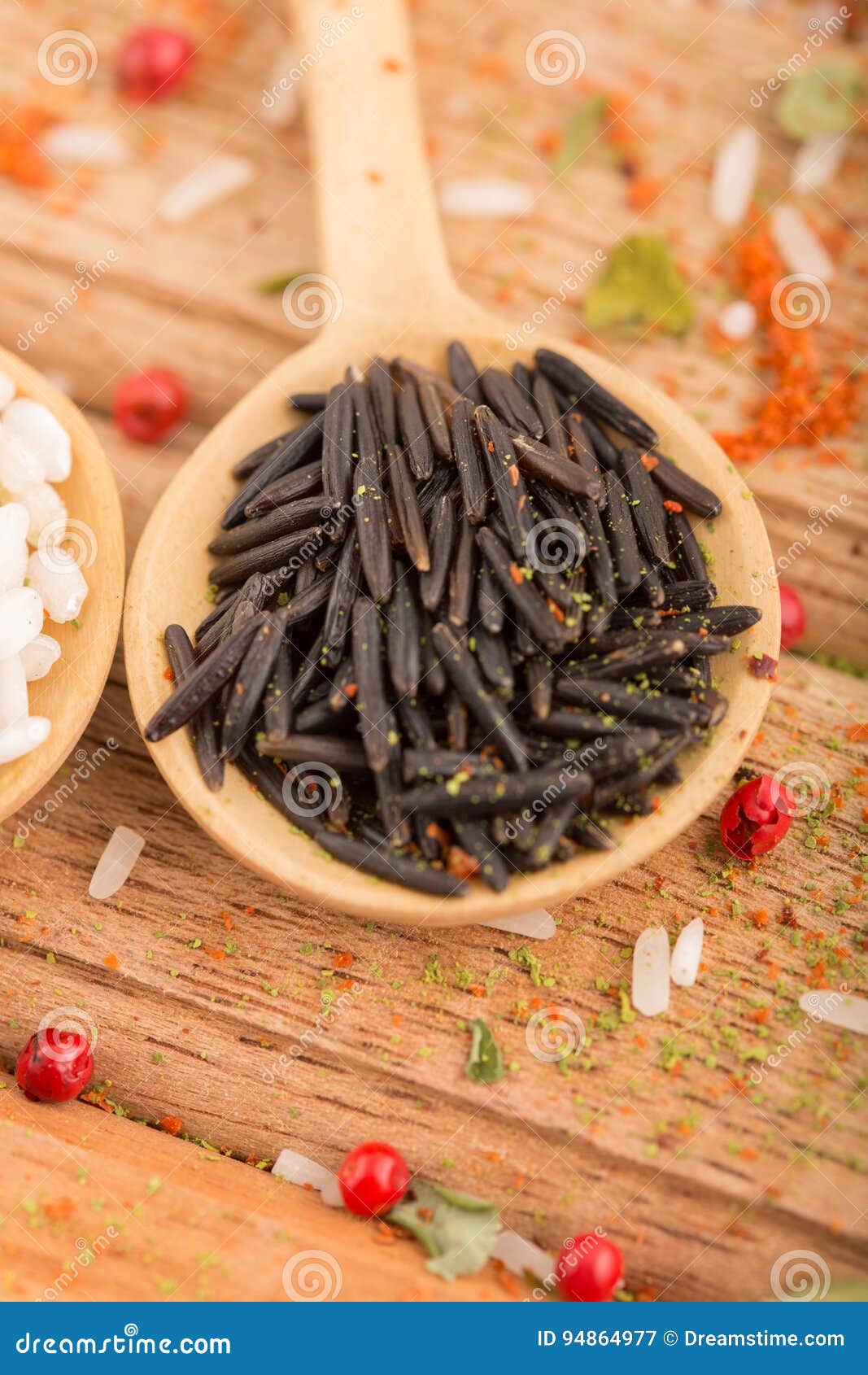Black Savage Rice stock image. Image of cereal, wood - 94864977