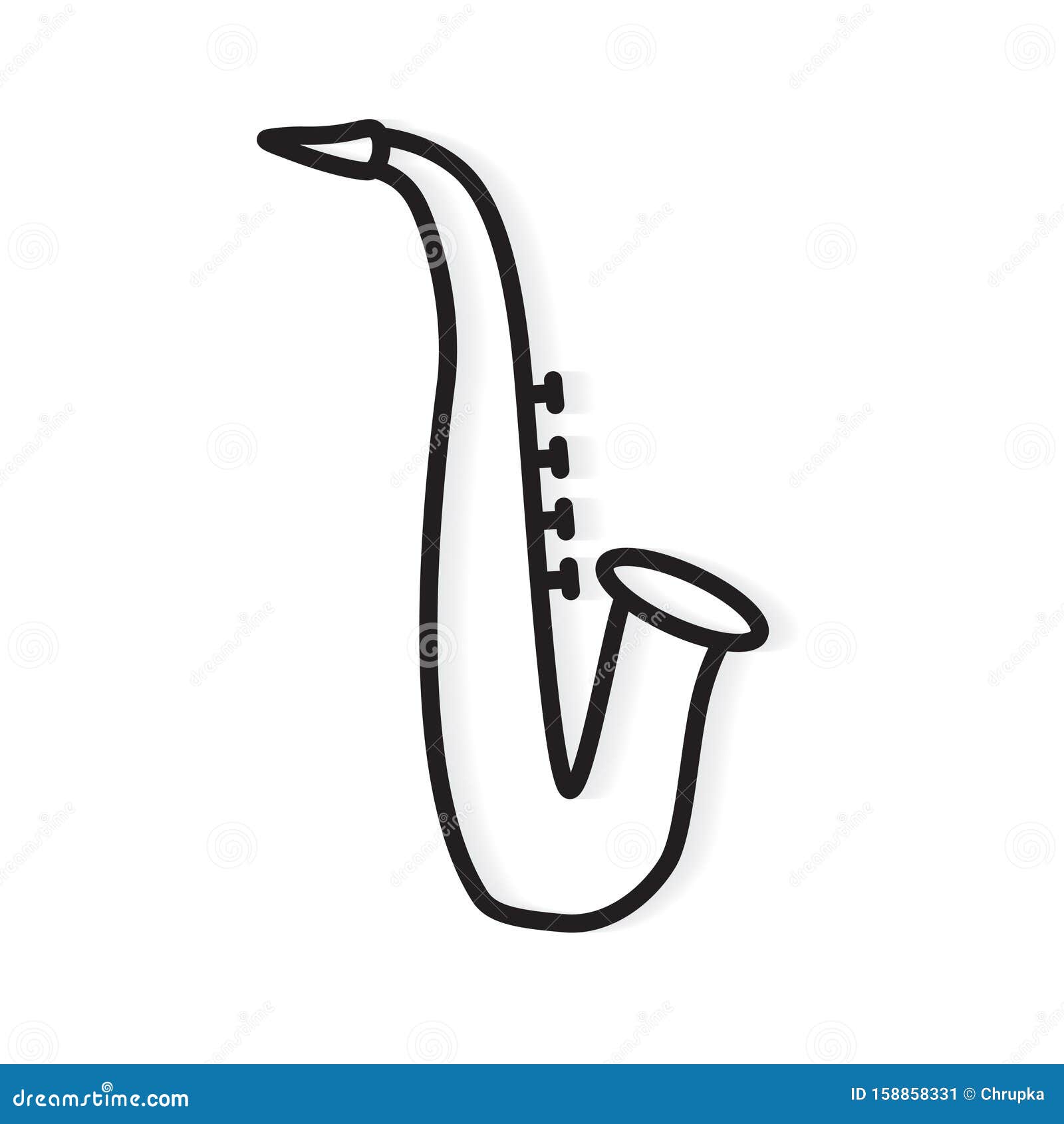Black saxophone icon stock vector. Illustration of symphonic - 158858331