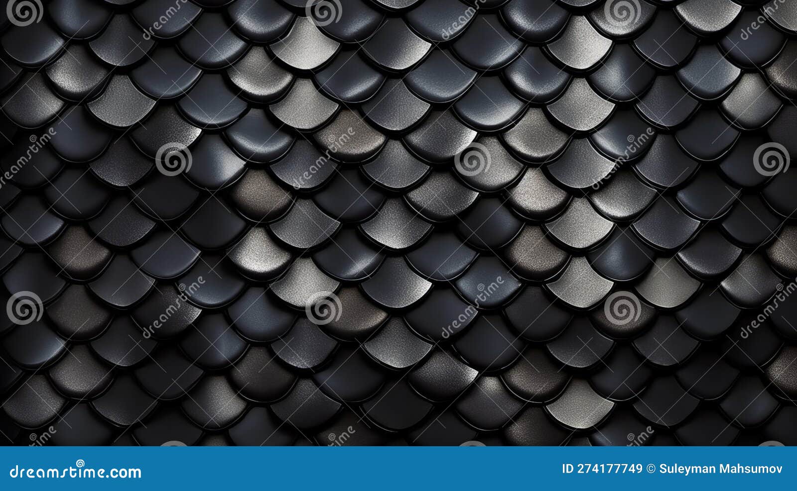 Black Scales. Dragon, Snake, Lizard Scale Pattern Stock Illustration ...