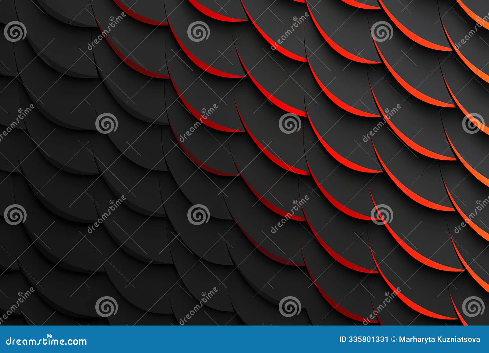 Black Scales Pattern Abstract Background with Red Neon Lights ...