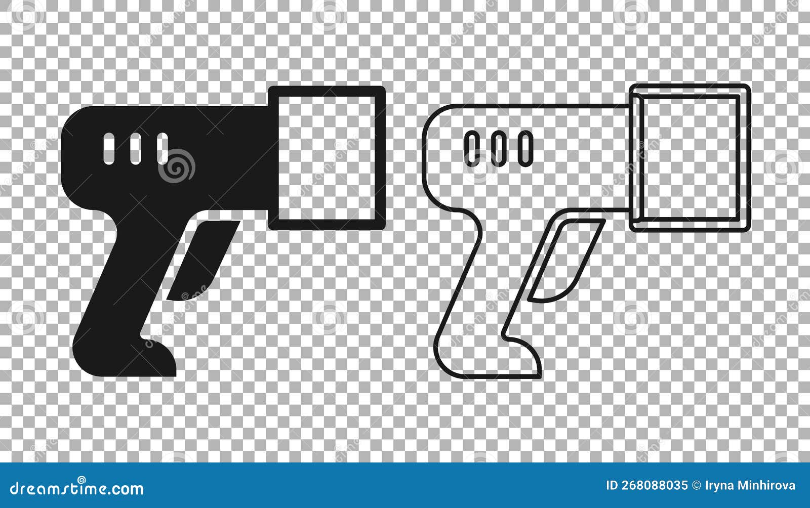 Black Scanner Scanning Bar Code Icon Isolated on Transparent Background ...