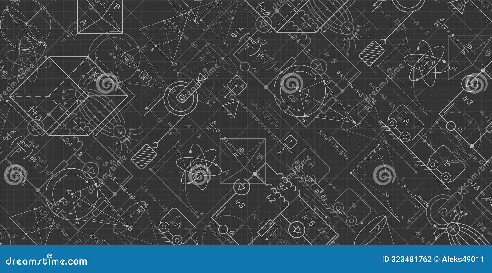 Background With Formulas, Number Equation Cartoon Vector ...