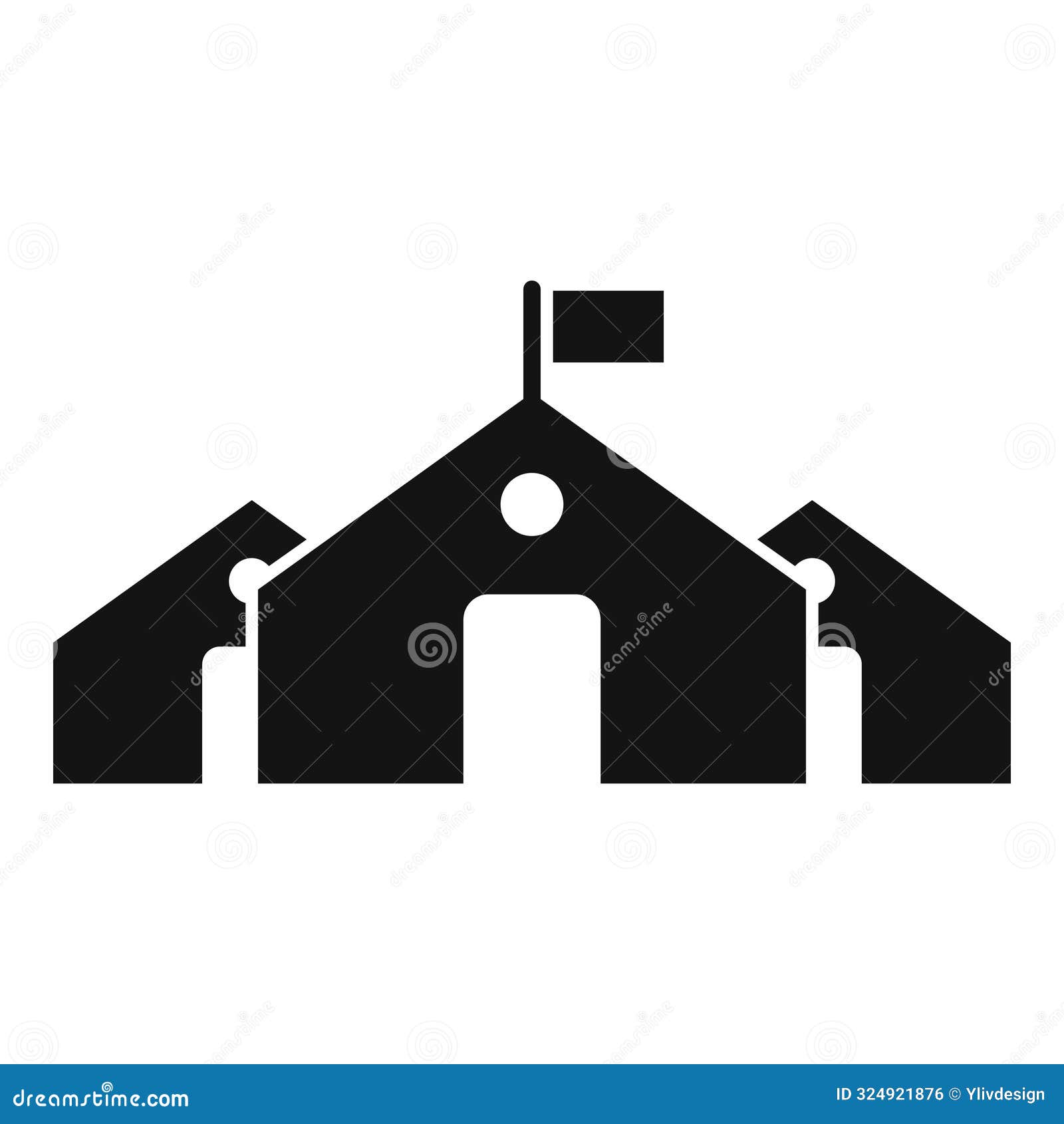 Black School Building Icon Showing Education and Learning Stock Illustration - Illustration of ...