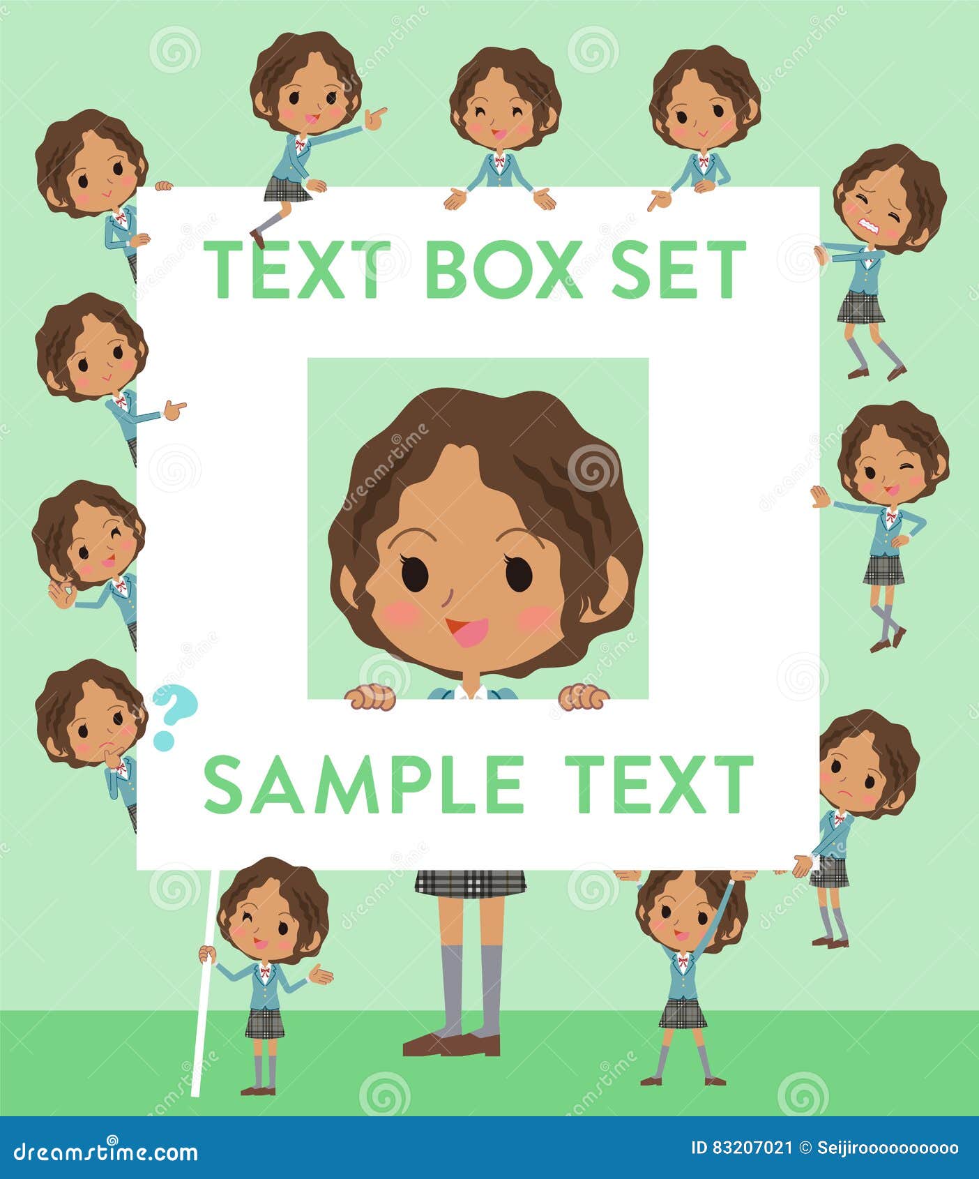 Black school girl text box stock vector. Illustration of icon - 83207021
