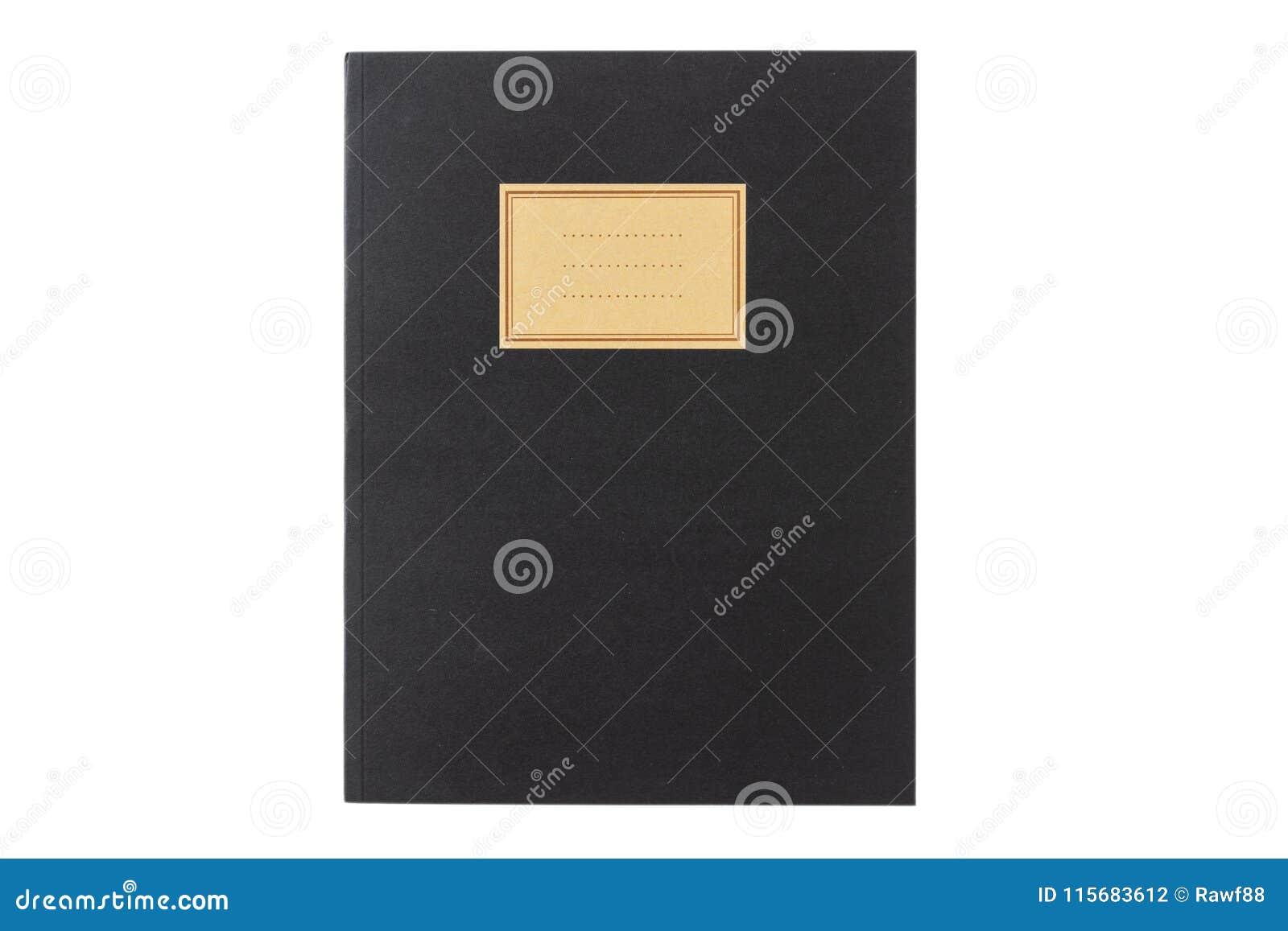 School Notebook Old Fashioned Isolated on White Background, Blank Label ...