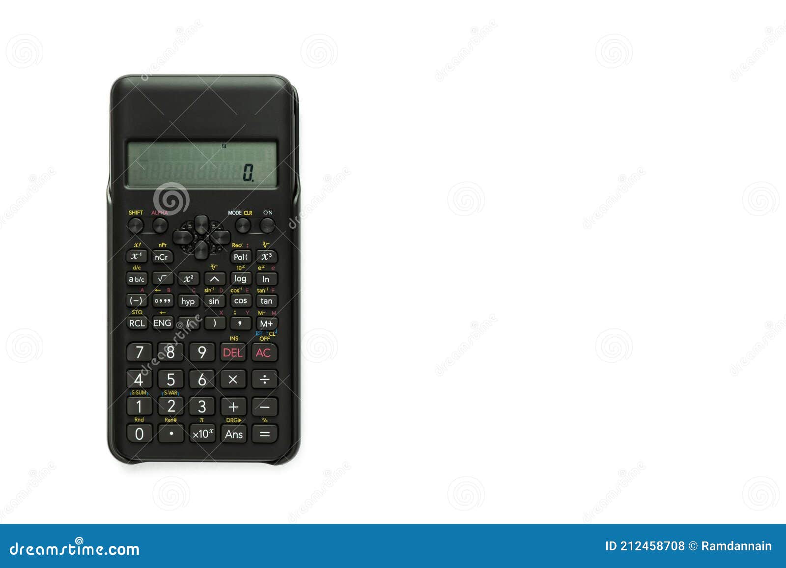 Black Scientific Calculator on White Background Stock Photo - Image of ...