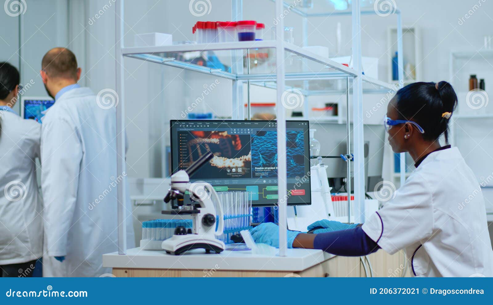 Black Scientist Making Research for New Vaccine Stock Image - Image of ...