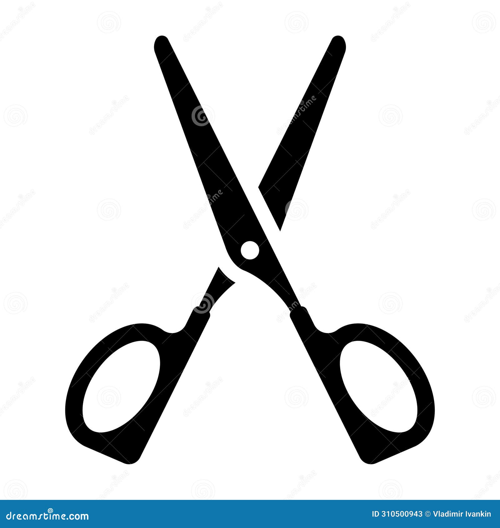 Black Scissor Icon Flat Style Vector Stock Vector - Illustration of ...
