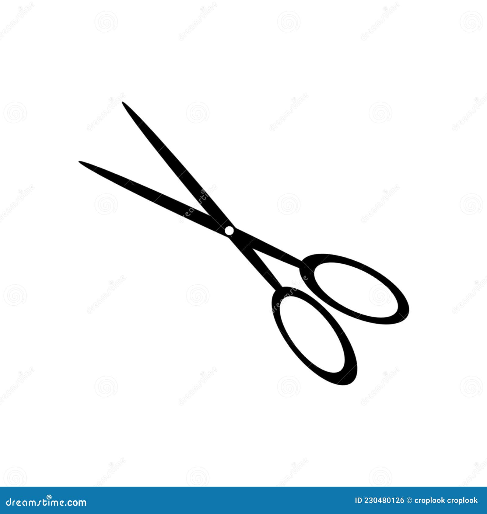 2D Black and White Scissors Icon Stock Illustration - Illustration of ...