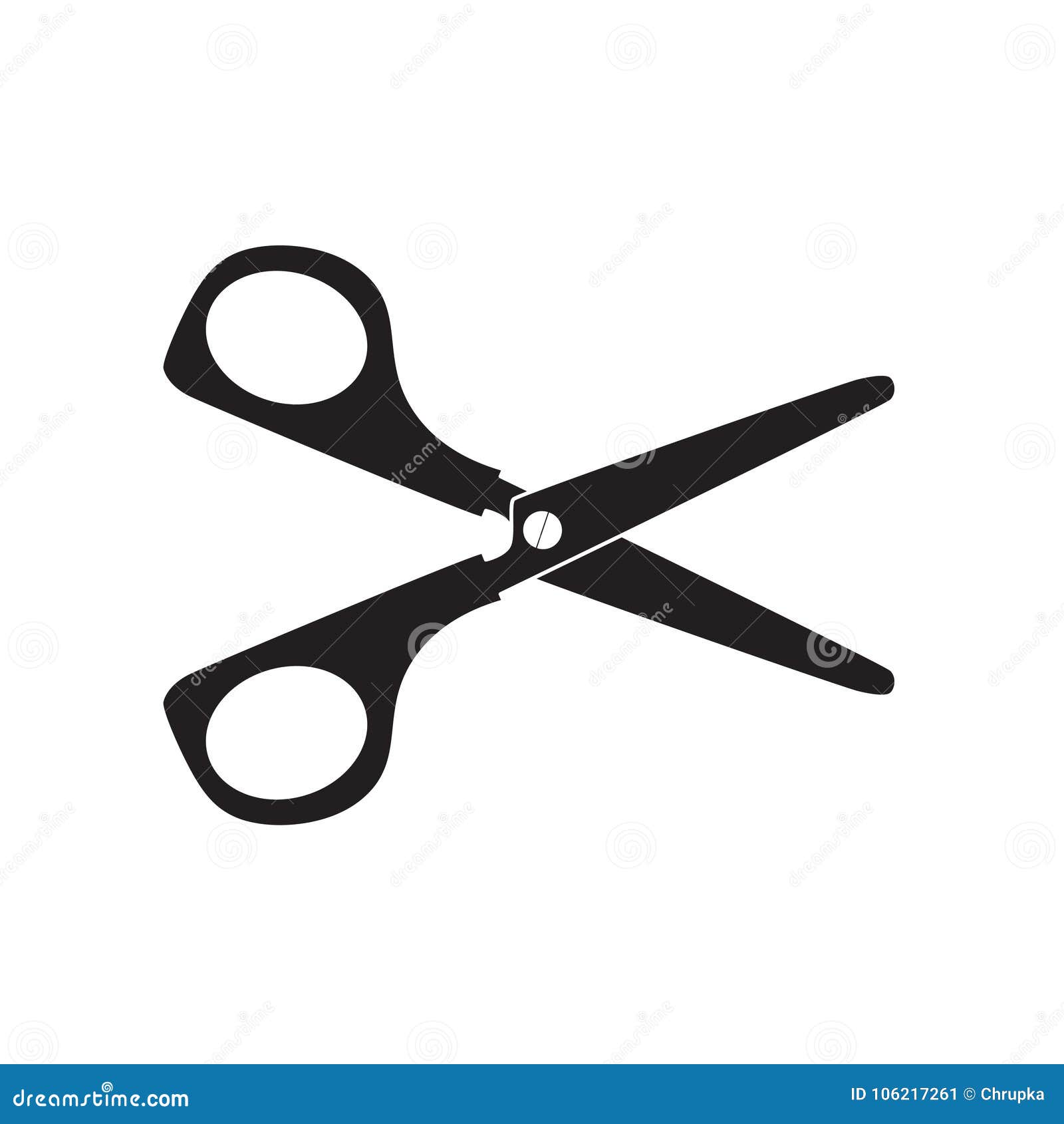 Black scissors icon- stock vector. Illustration of isolated - 106217261
