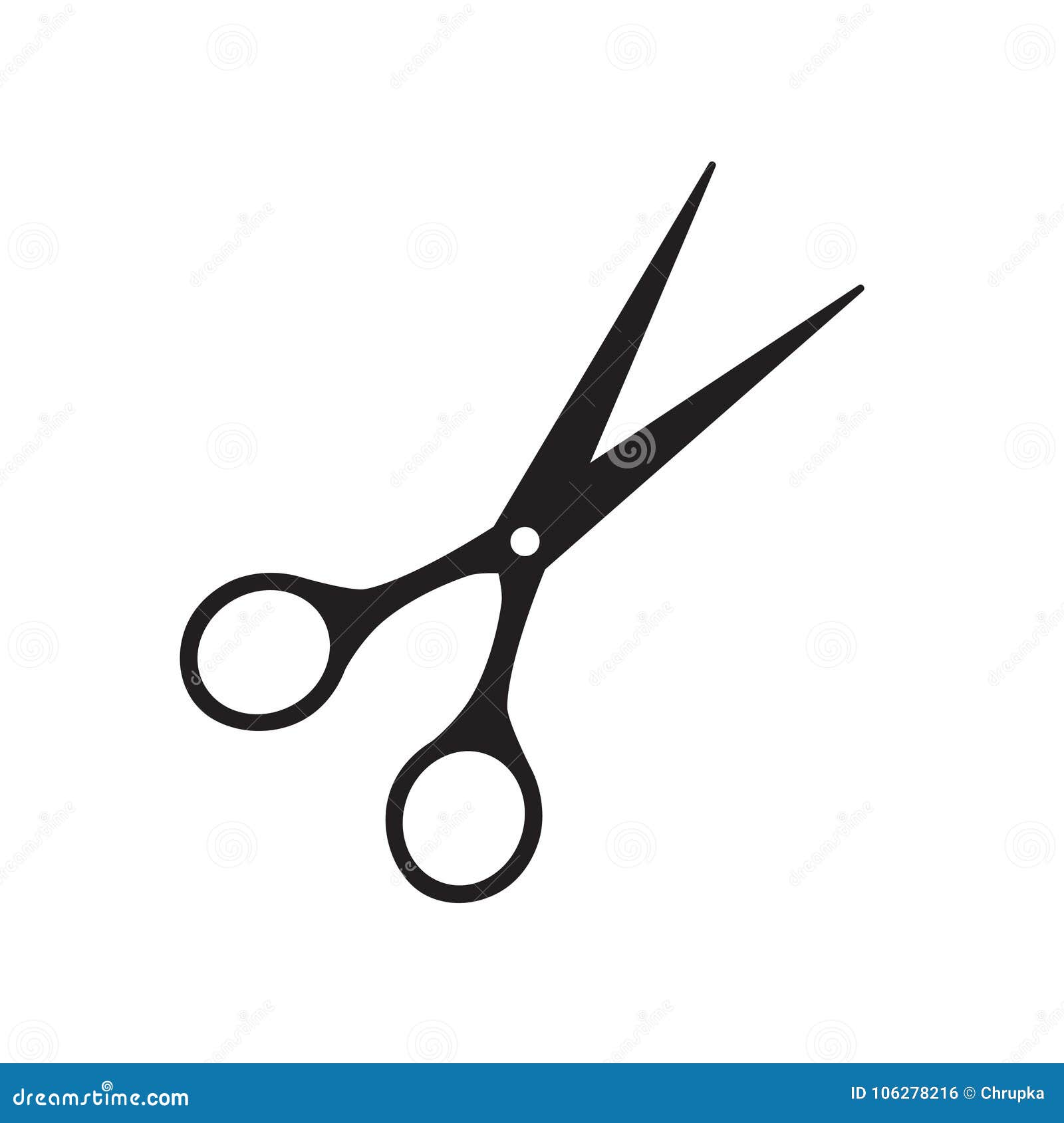 Black scissors icon stock vector. Illustration of flat - 106278216