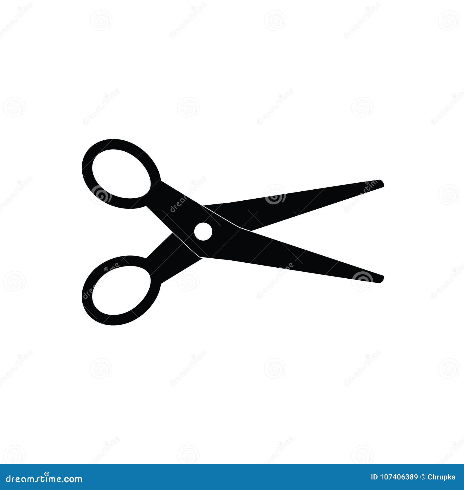 Black scissors icon- stock vector. Illustration of barber - 107406389